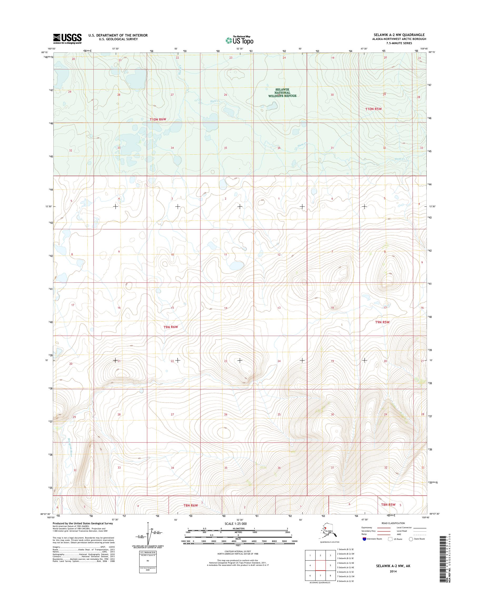 Selawik A-2 NW Alaska US Topo Map – MyTopo Map Store