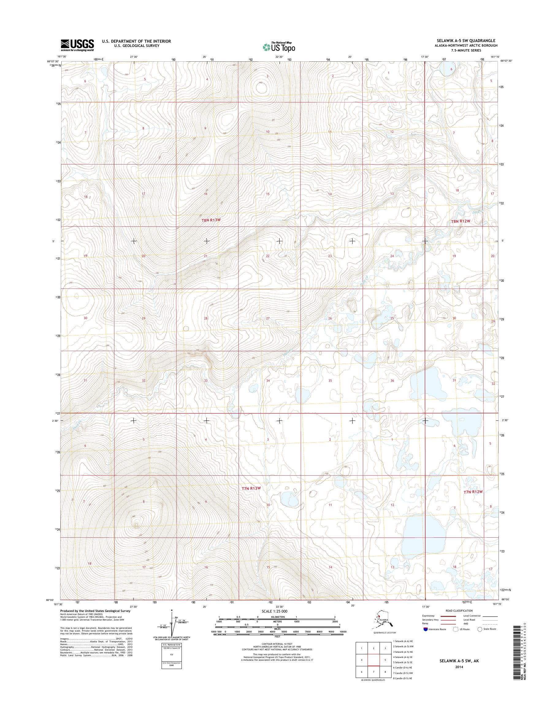 Selawik A-5 SW Alaska US Topo Map – MyTopo Map Store