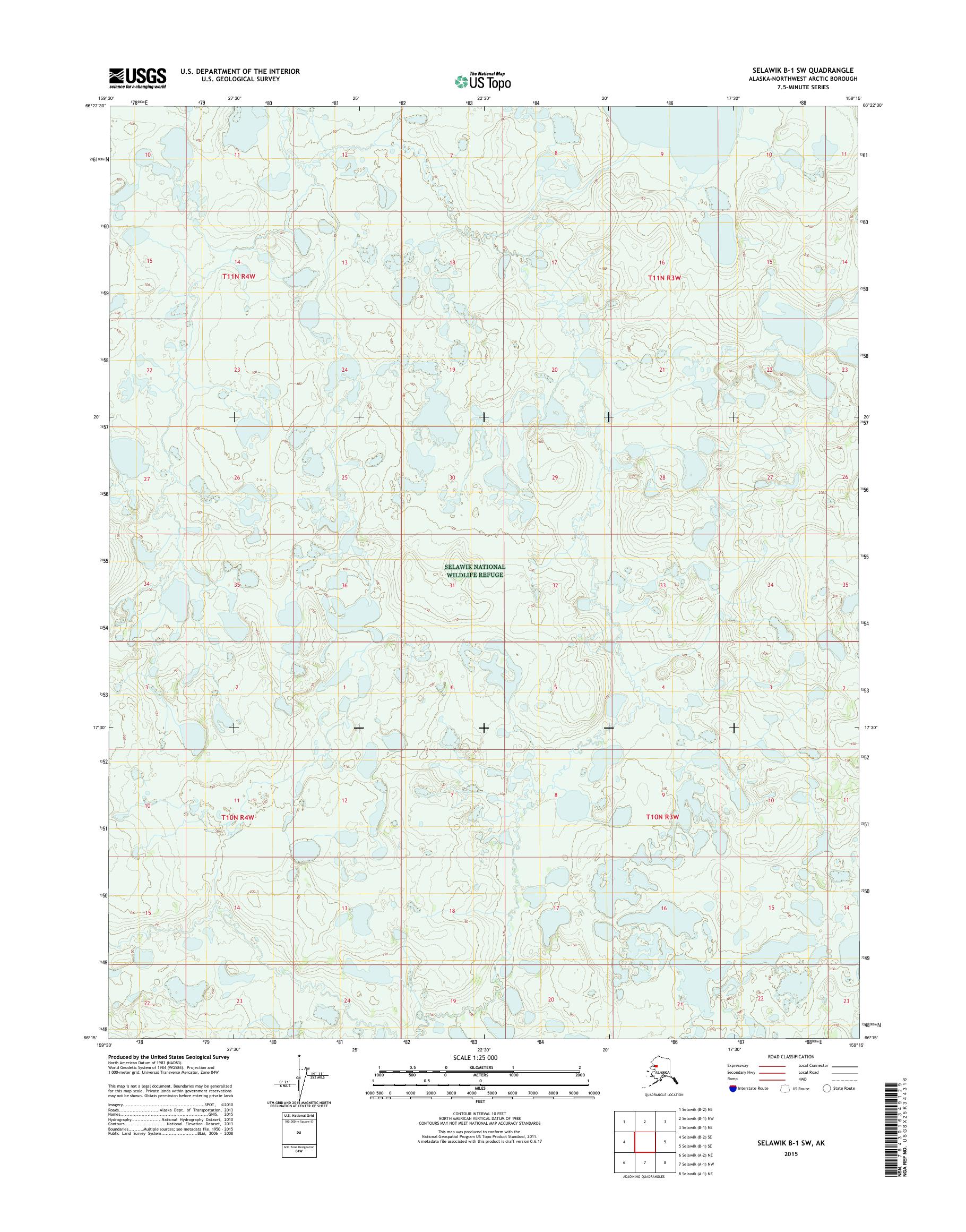 Selawik B-1 SW Alaska US Topo Map – MyTopo Map Store