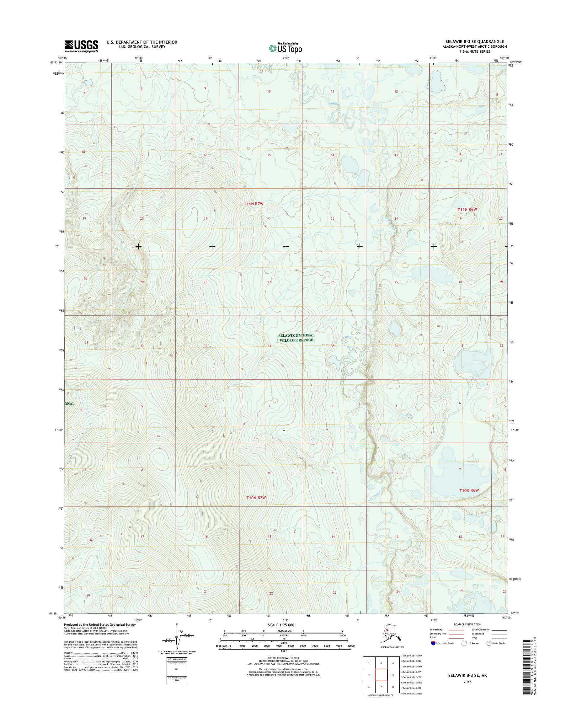 Selawik B-3 SE Alaska US Topo Map – MyTopo Map Store