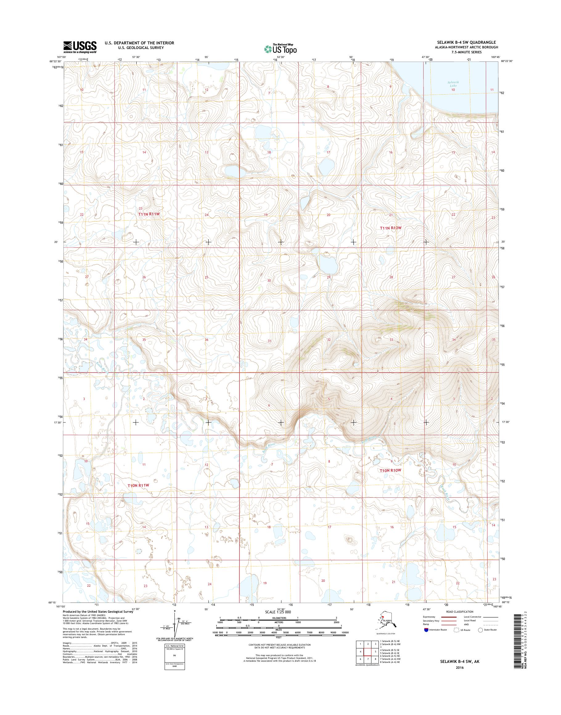 Selawik B-4 SW Alaska US Topo Map – MyTopo Map Store