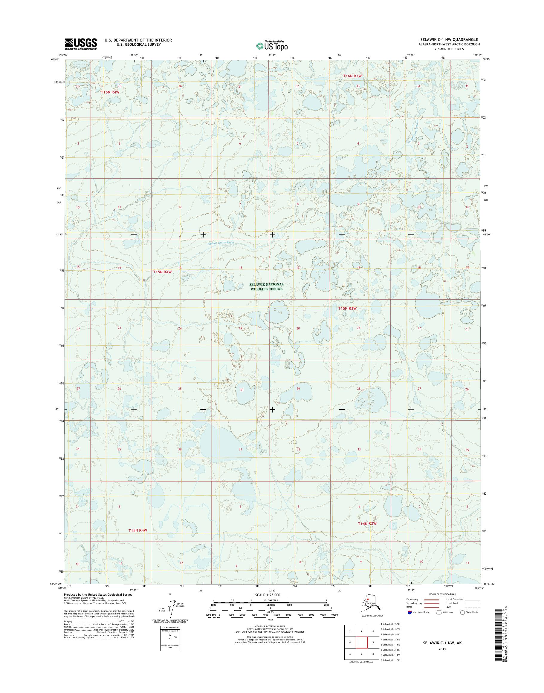 Selawik C-1 NW Alaska US Topo Map – MyTopo Map Store