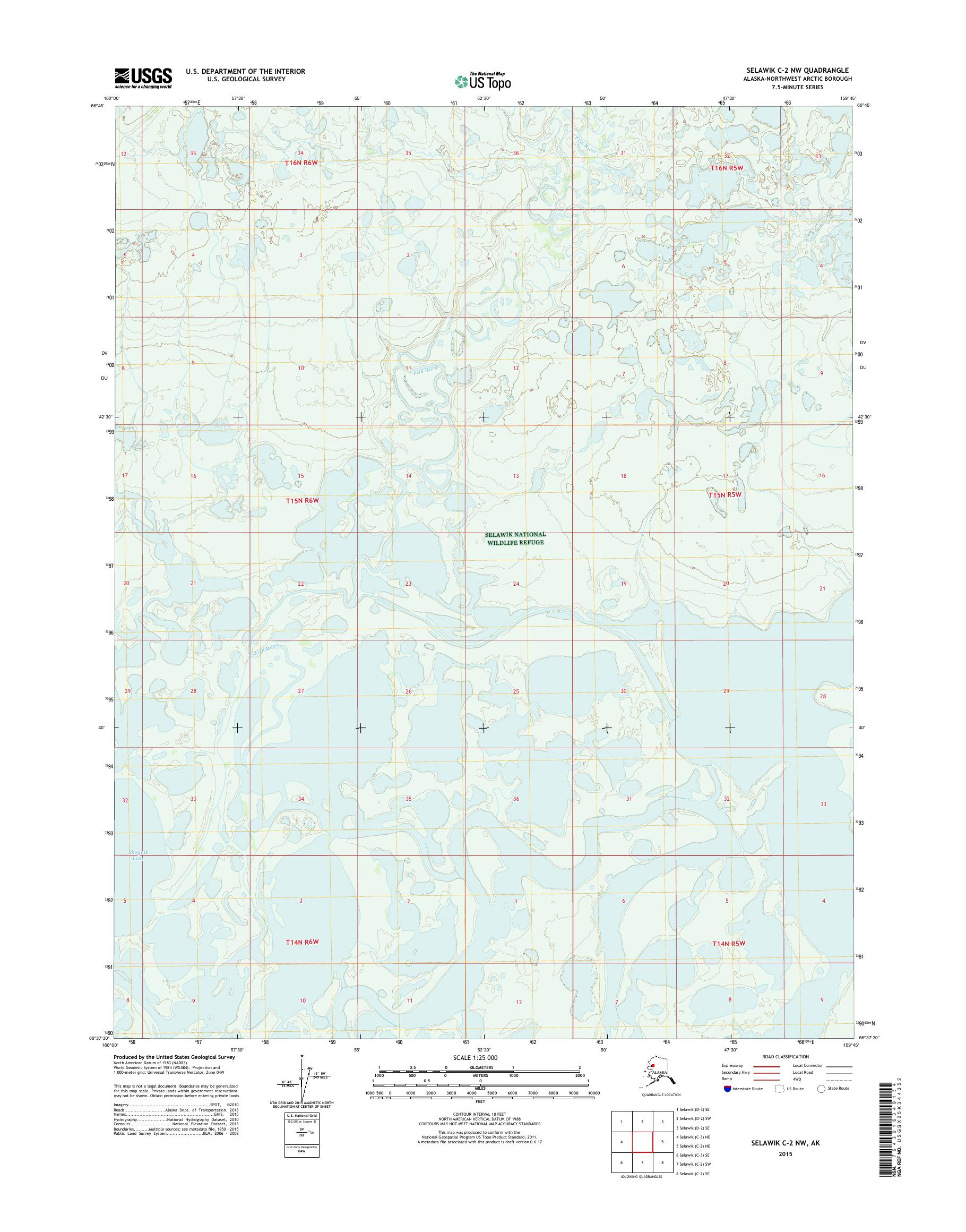Selawik C-2 NW Alaska US Topo Map – MyTopo Map Store