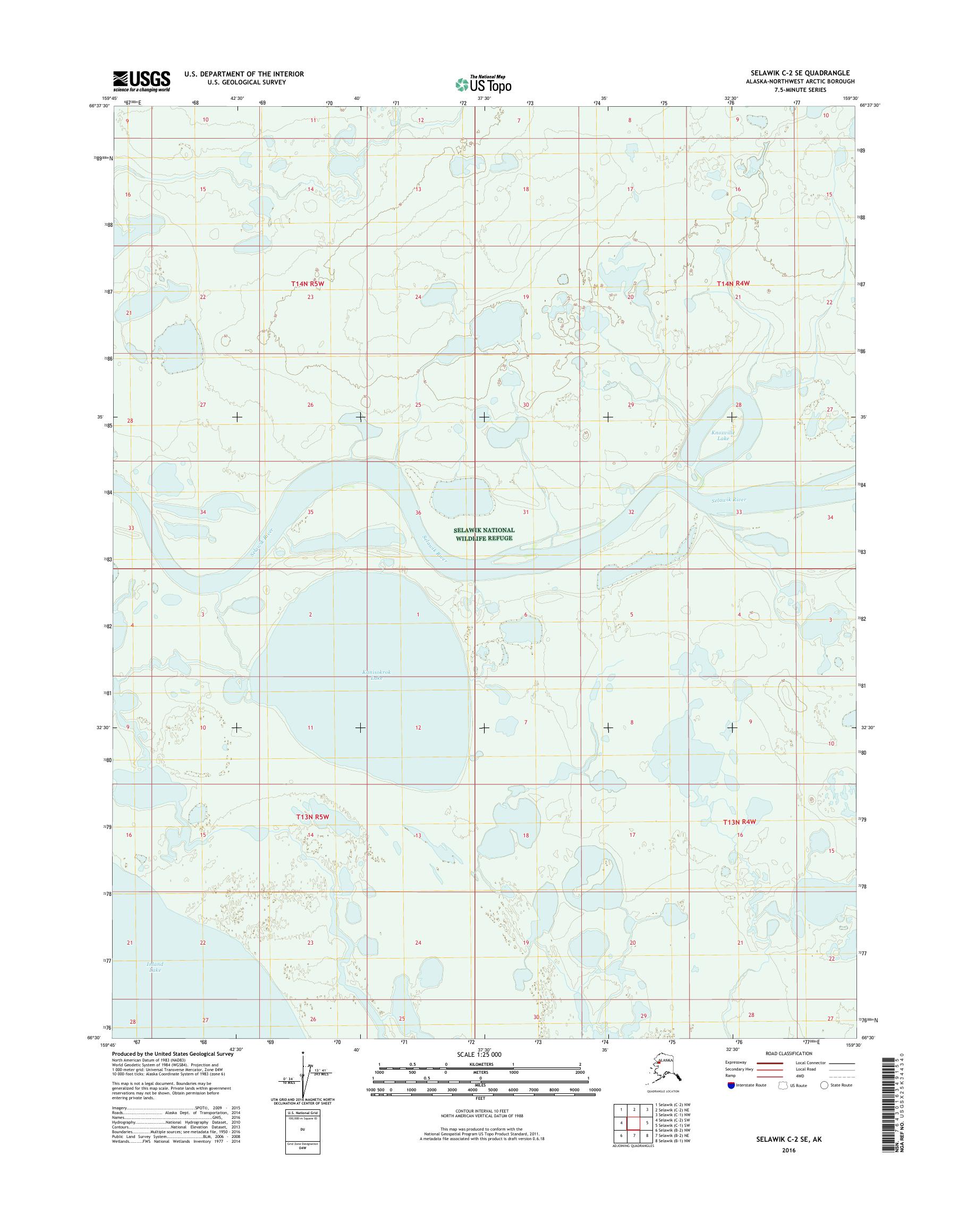 Selawik C-2 SE Alaska US Topo Map – MyTopo Map Store