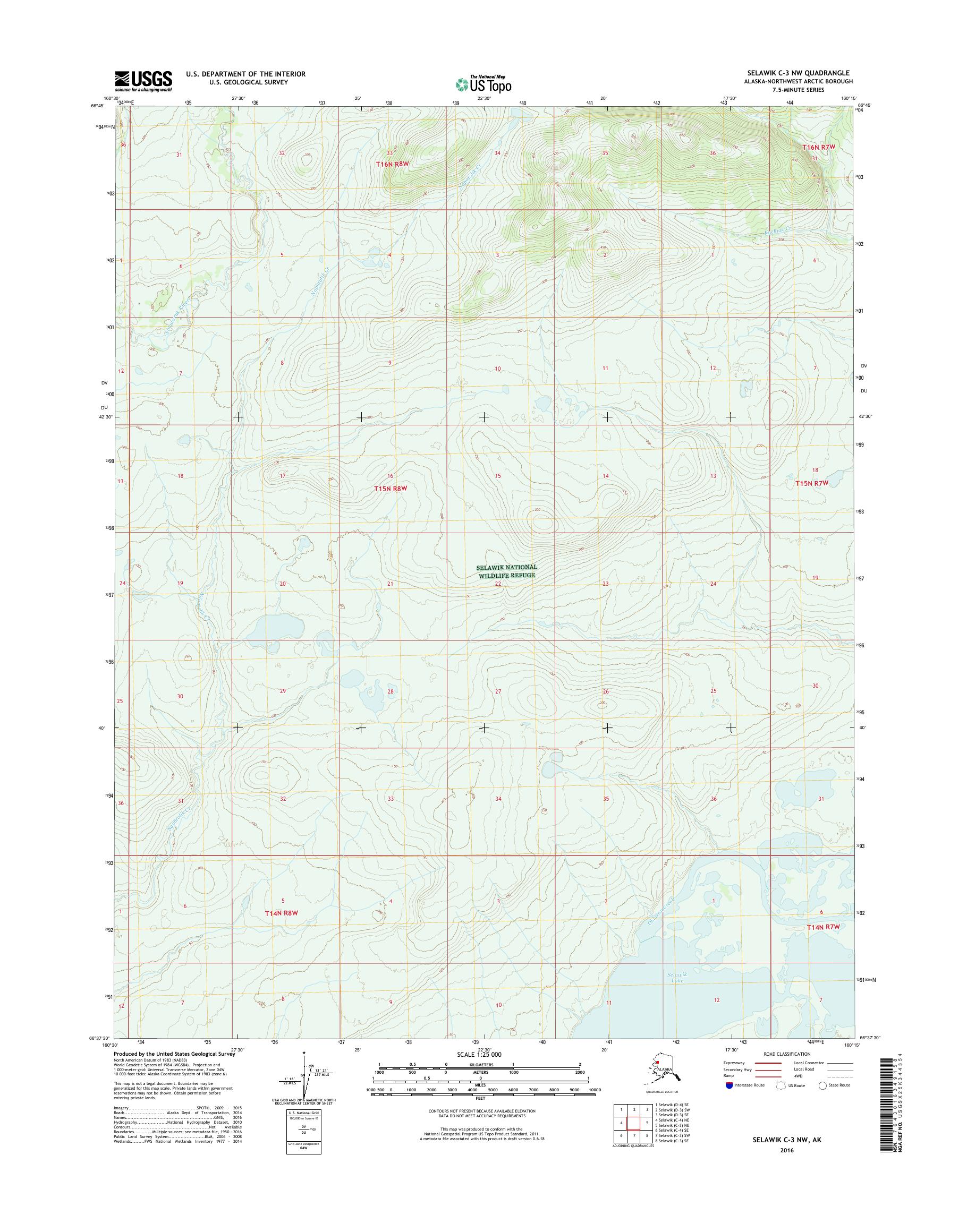 Selawik C-3 NW Alaska US Topo Map – MyTopo Map Store