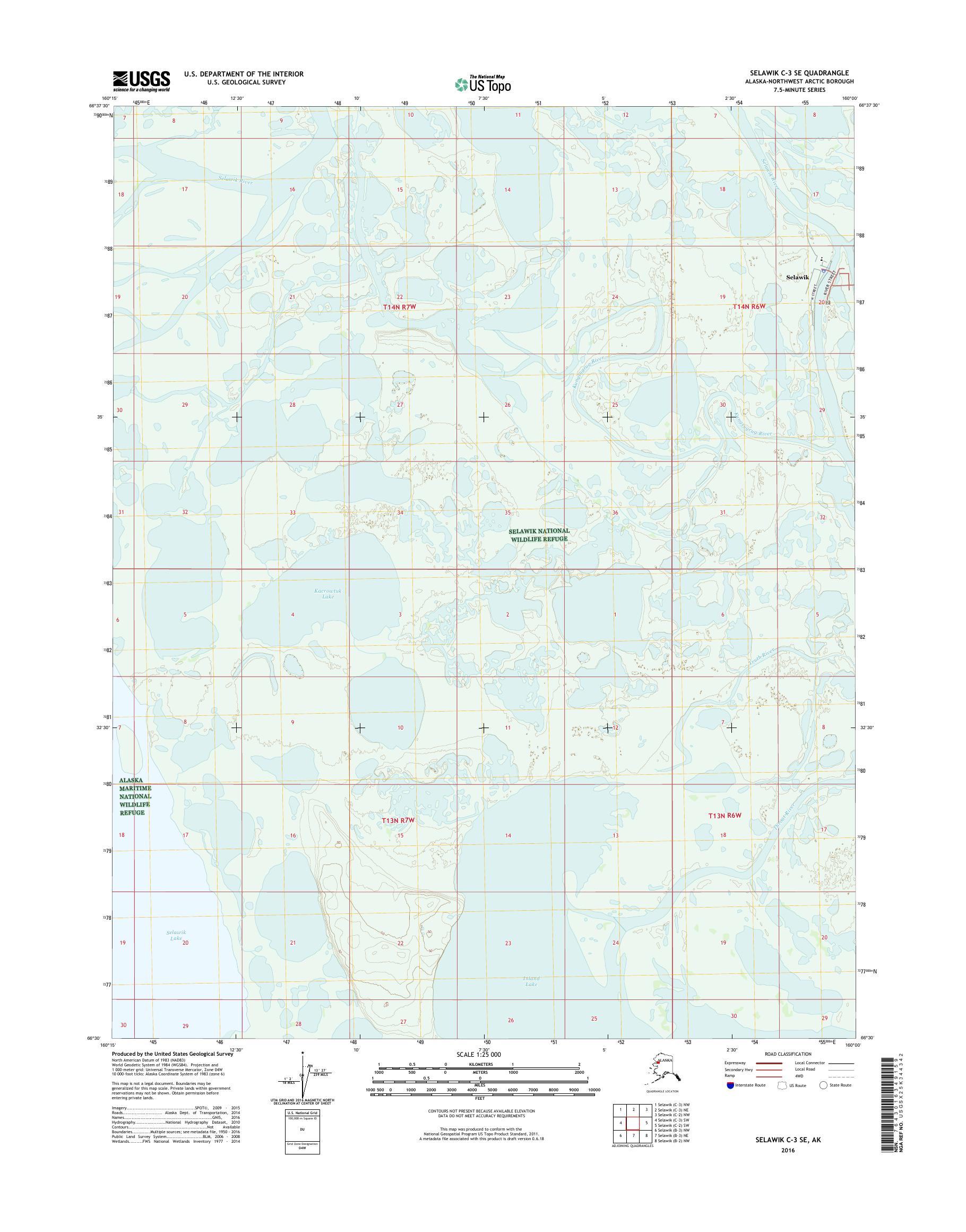 Selawik C-3 SE Alaska US Topo Map – MyTopo Map Store