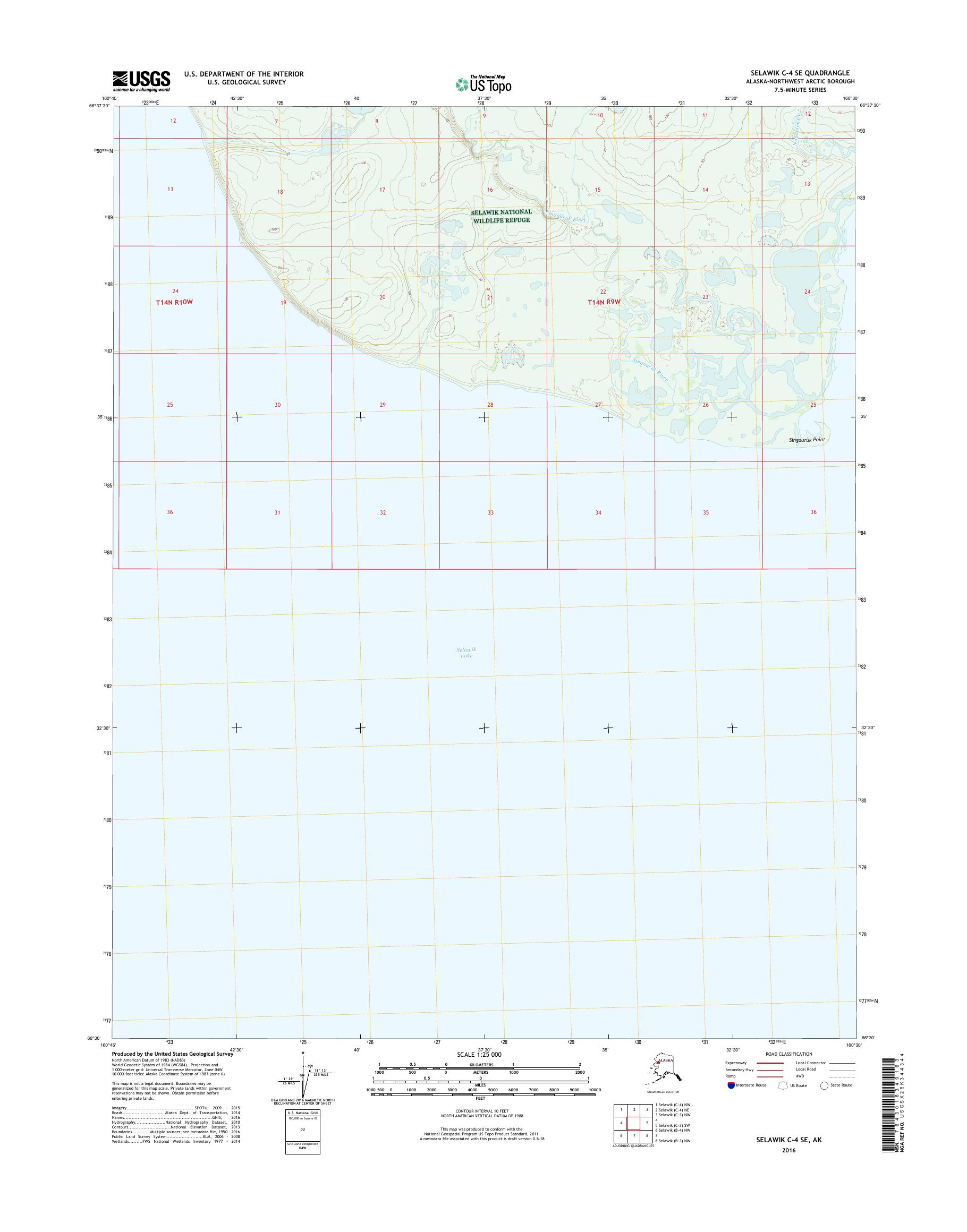 Selawik C-4 SE Alaska US Topo Map – MyTopo Map Store
