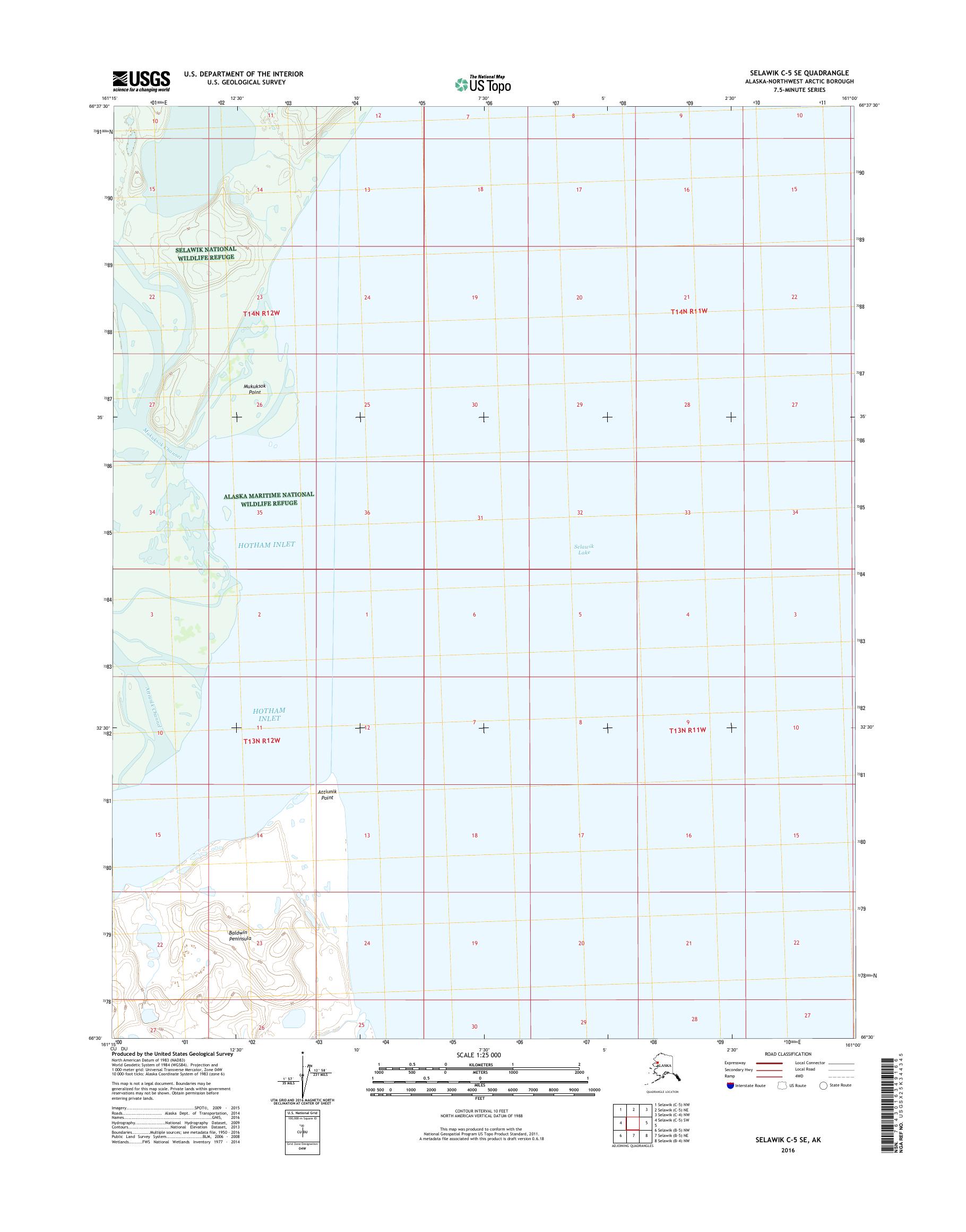 Selawik C-5 SE Alaska US Topo Map – MyTopo Map Store