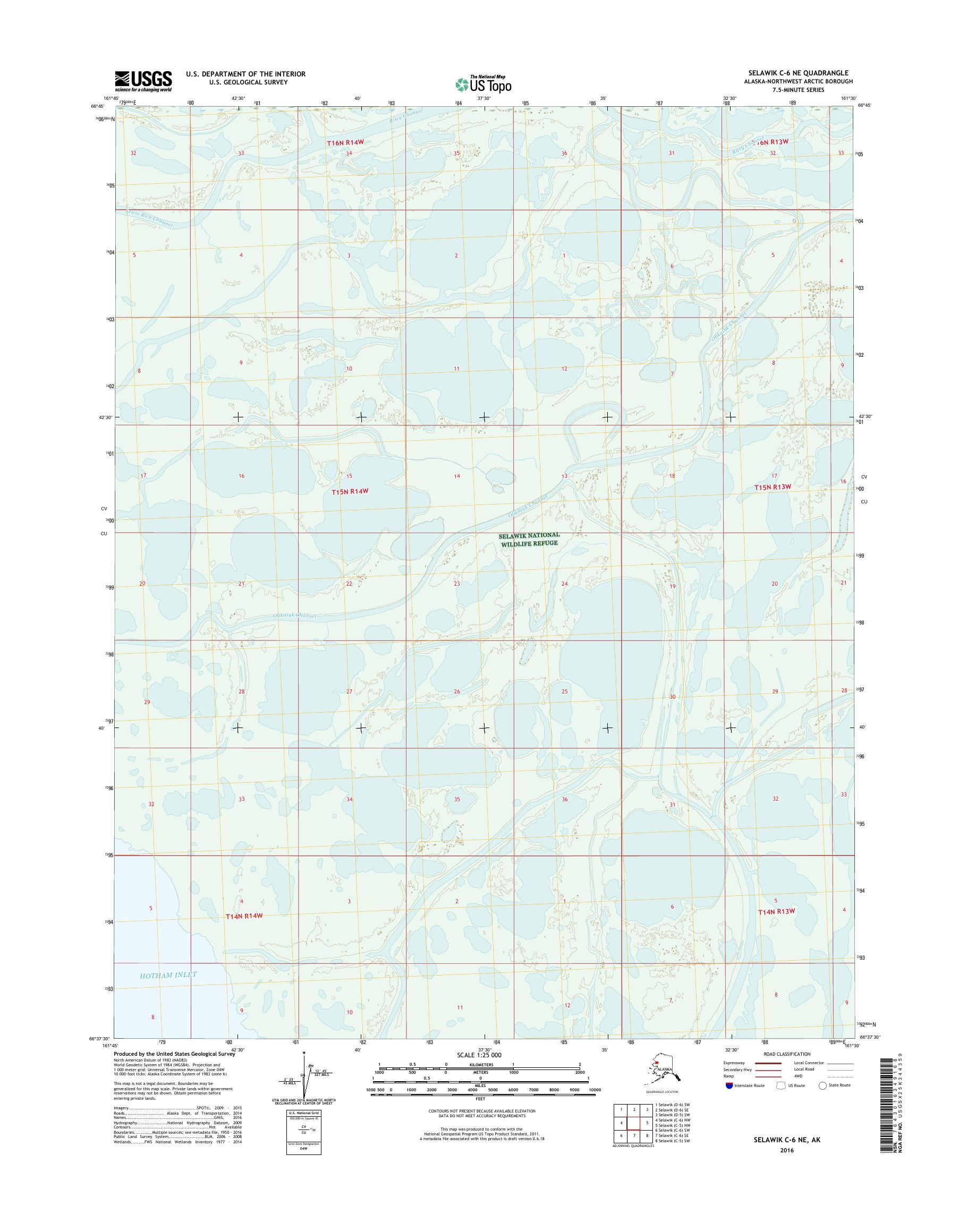 Selawik C-6 NE Alaska US Topo Map – MyTopo Map Store