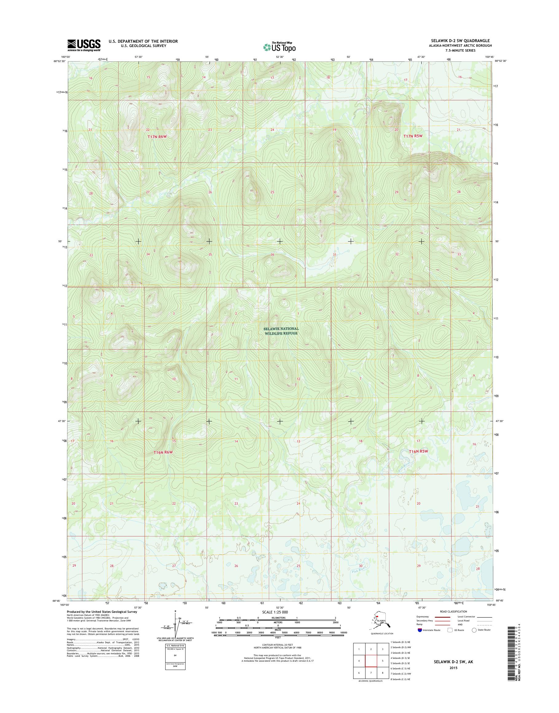 Selawik D-2 SW Alaska US Topo Map – MyTopo Map Store