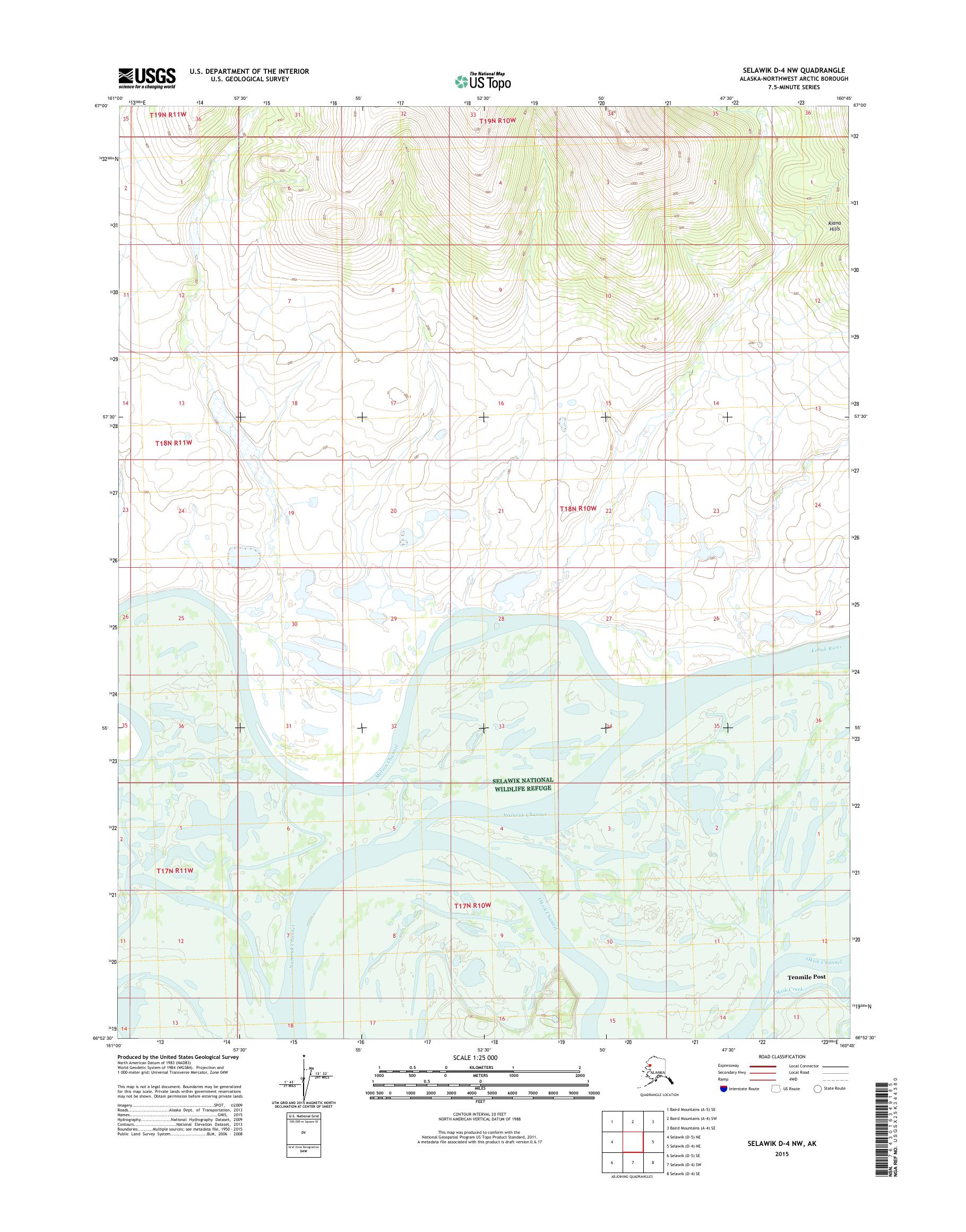 Selawik D-4 NW Alaska US Topo Map – MyTopo Map Store