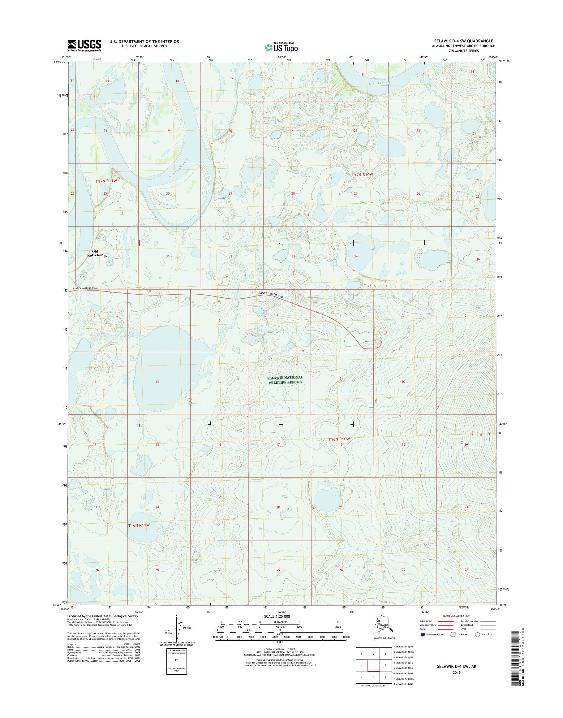 Selawik D-4 SW Alaska US Topo Map – MyTopo Map Store