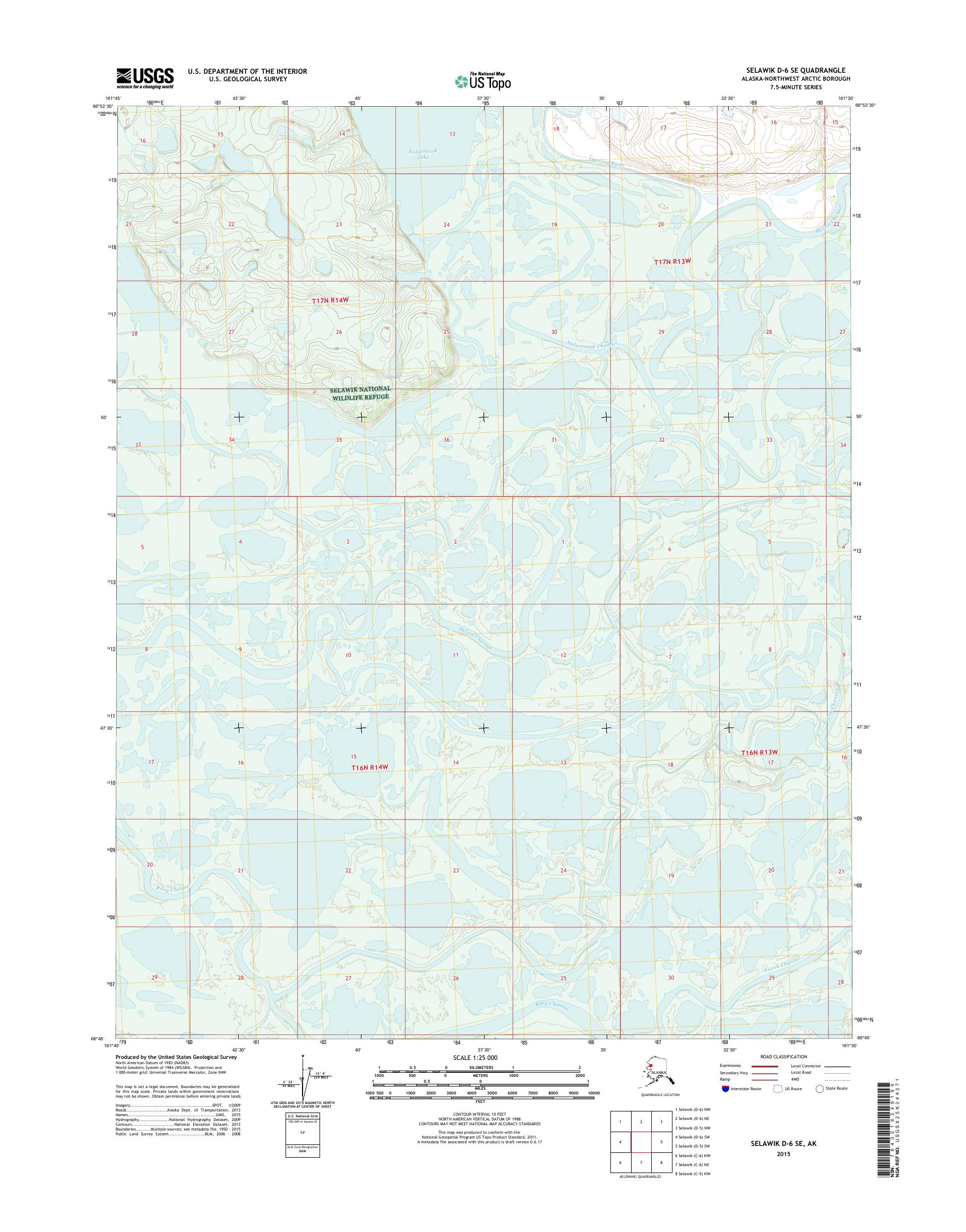 Selawik D-6 SE Alaska US Topo Map – MyTopo Map Store
