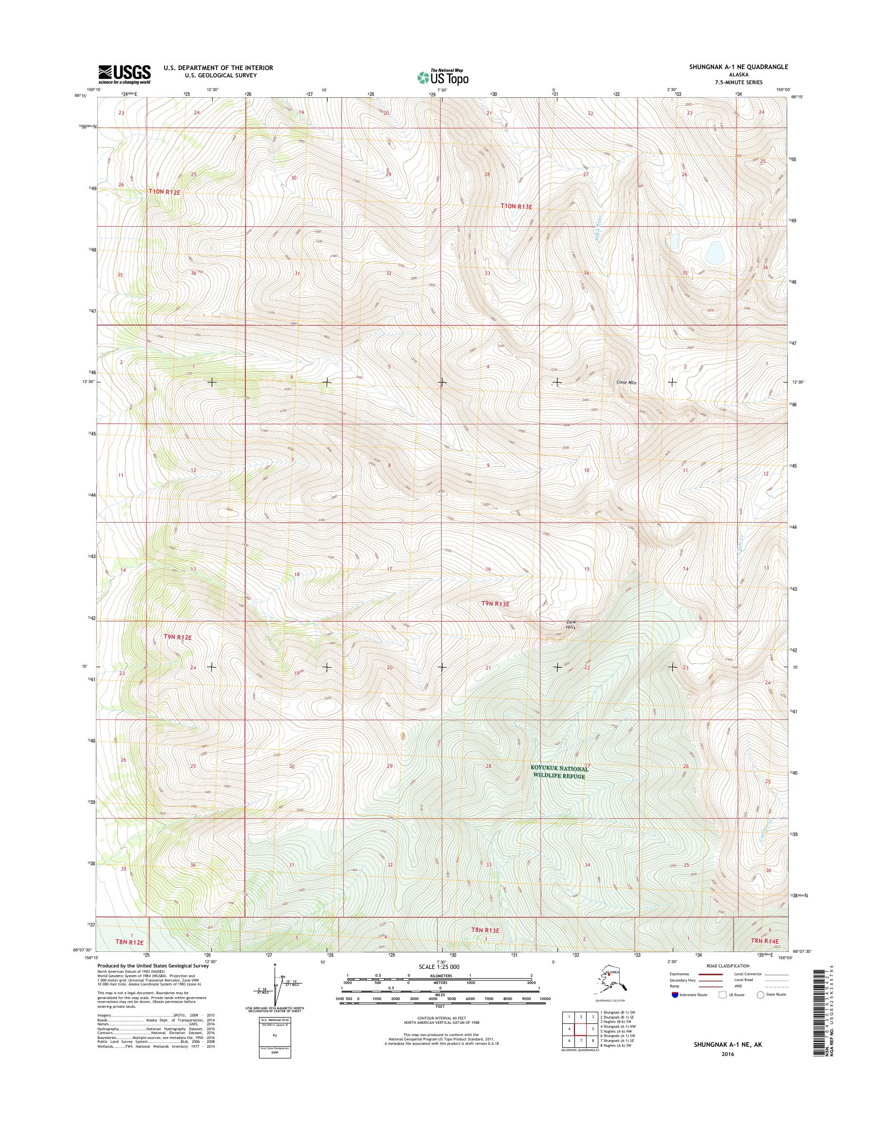 Shungnak A-1 NE Alaska US Topo Map – MyTopo Map Store