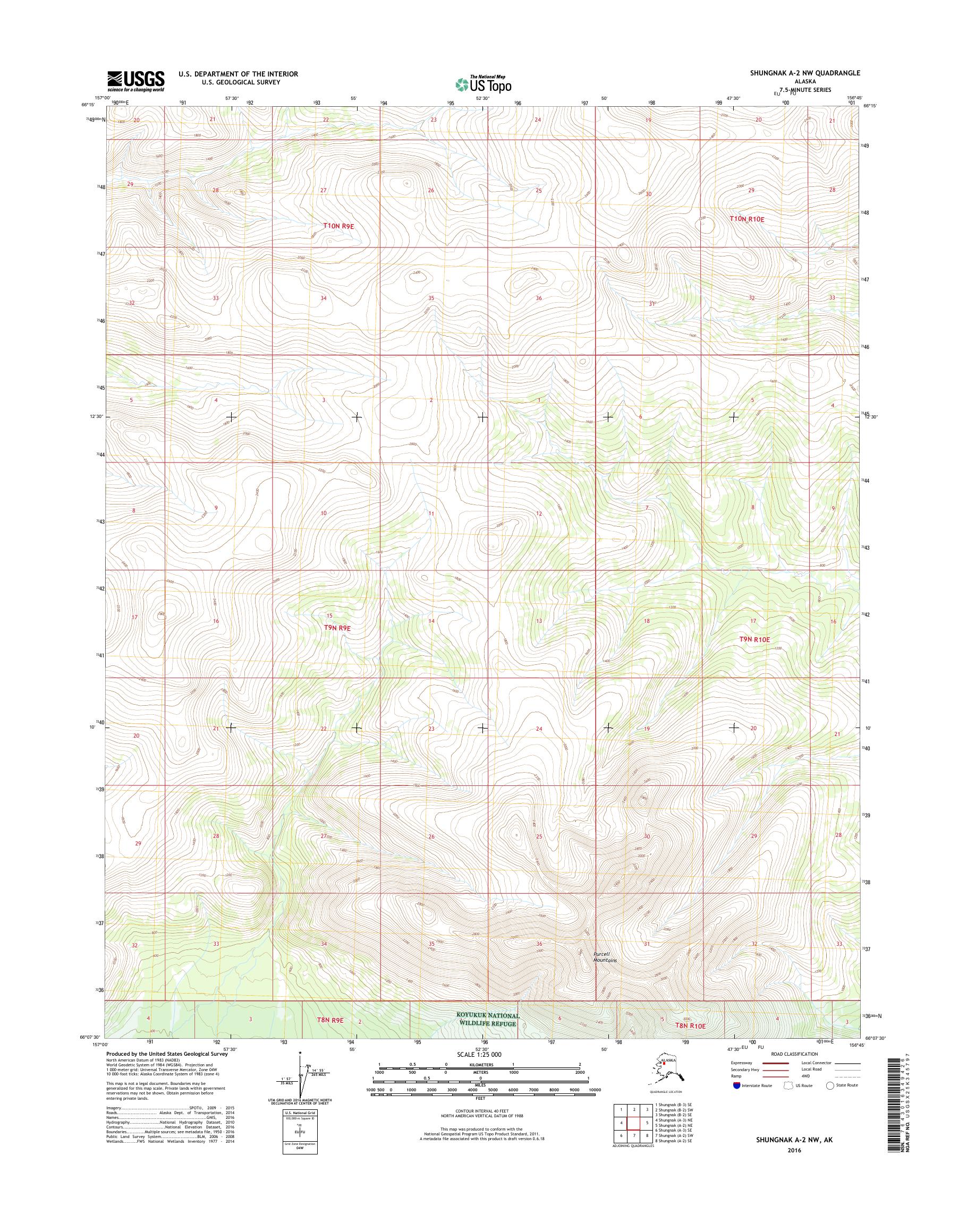 Shungnak A-2 NW Alaska US Topo Map – MyTopo Map Store