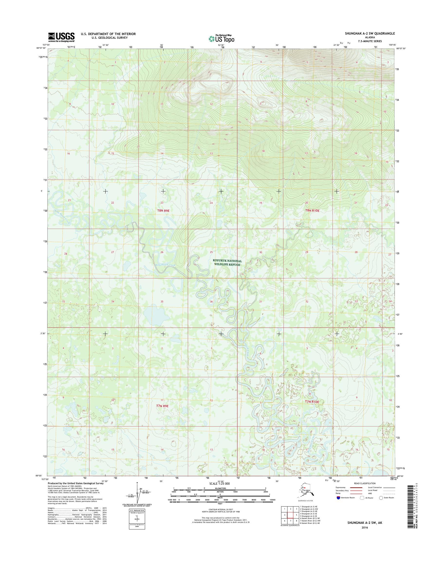 Shungnak A-2 SW Alaska US Topo Map – MyTopo Map Store