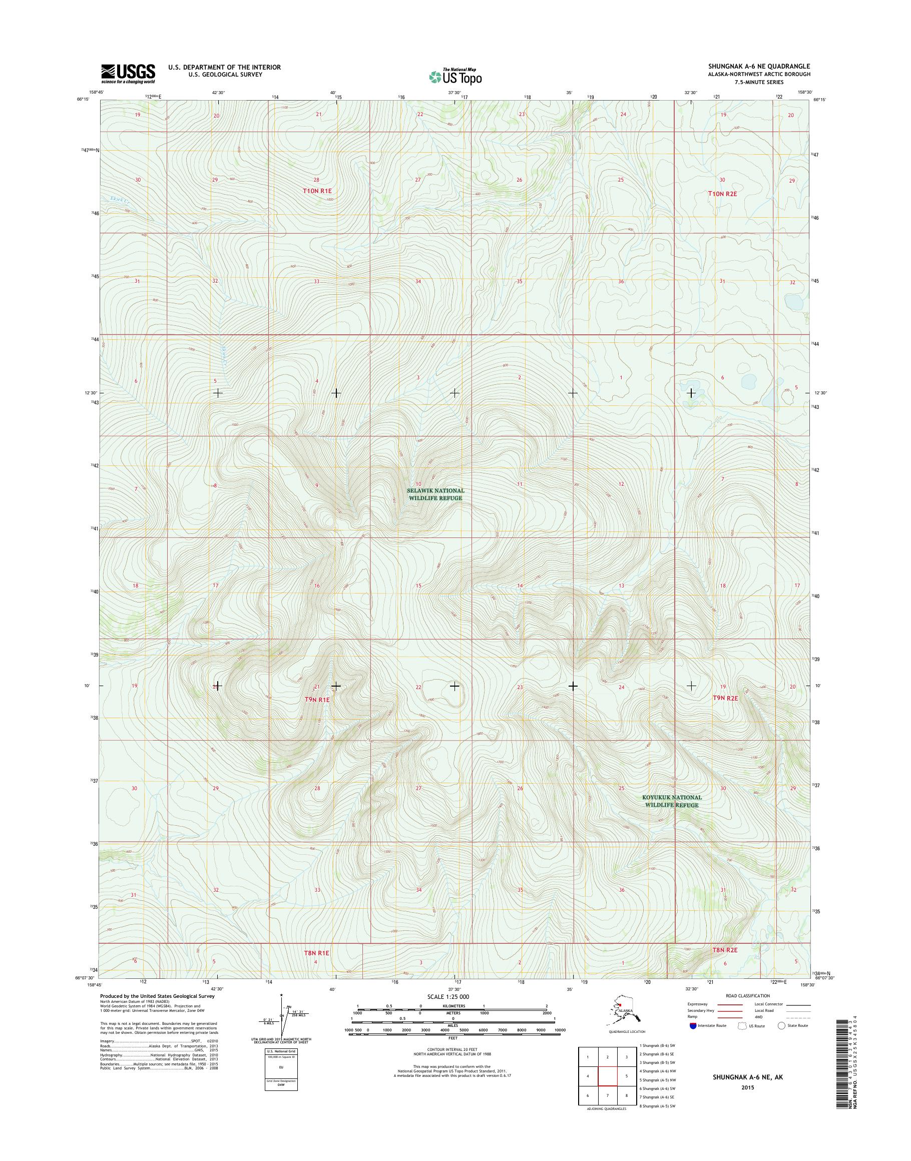 Shungnak A-6 NE Alaska US Topo Map – MyTopo Map Store