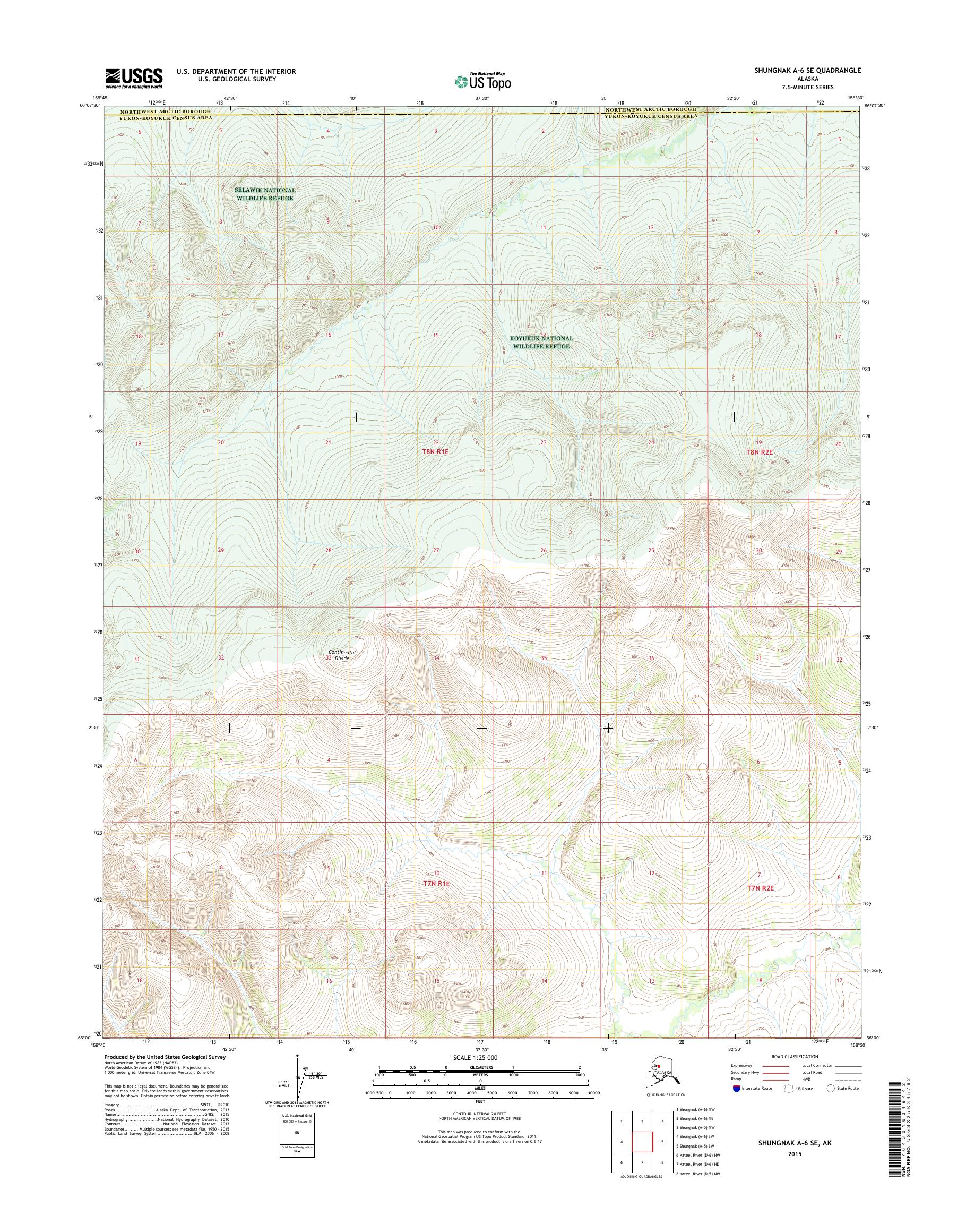 Shungnak A-6 SE Alaska US Topo Map – MyTopo Map Store