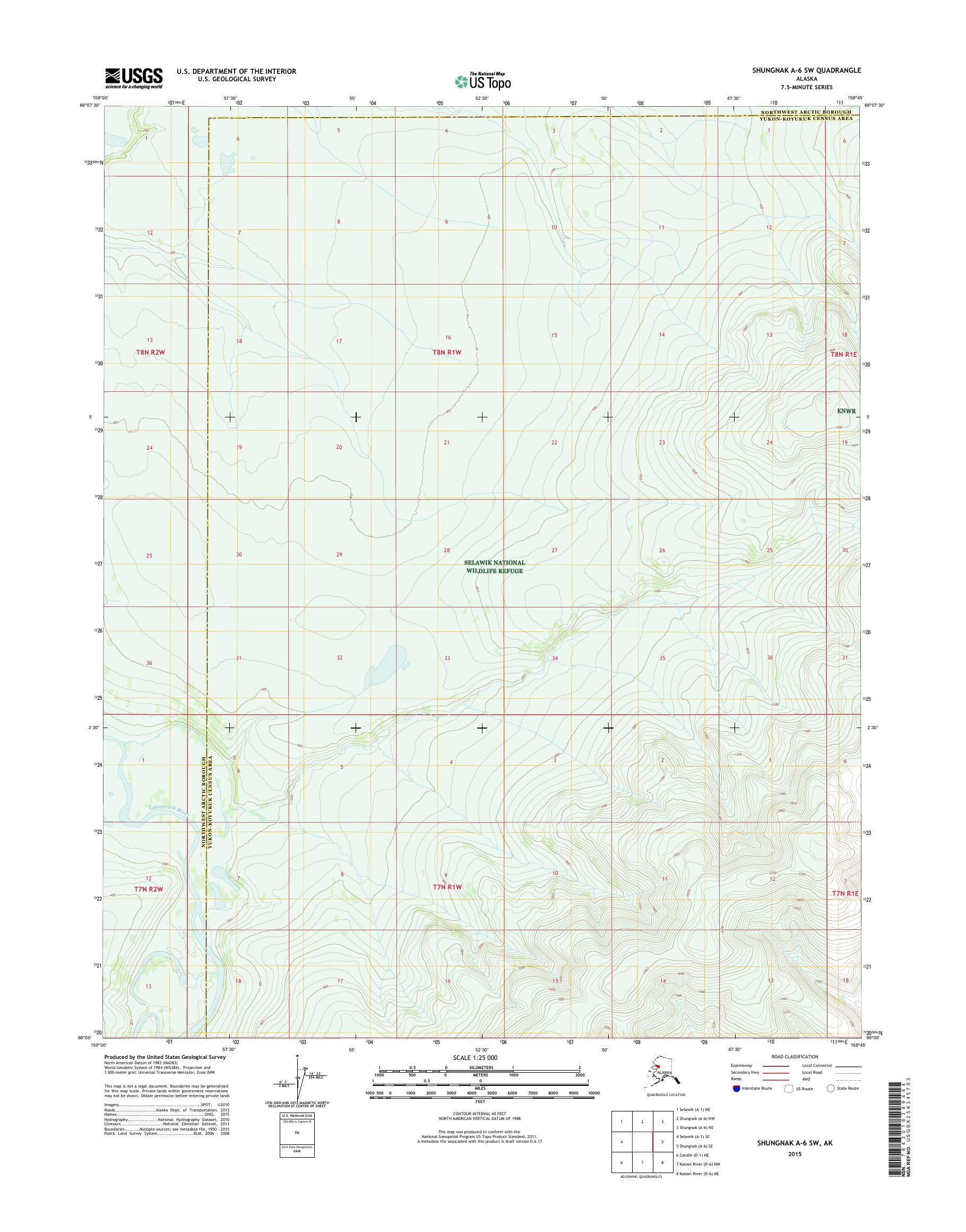 Shungnak A-6 SW Alaska US Topo Map – MyTopo Map Store