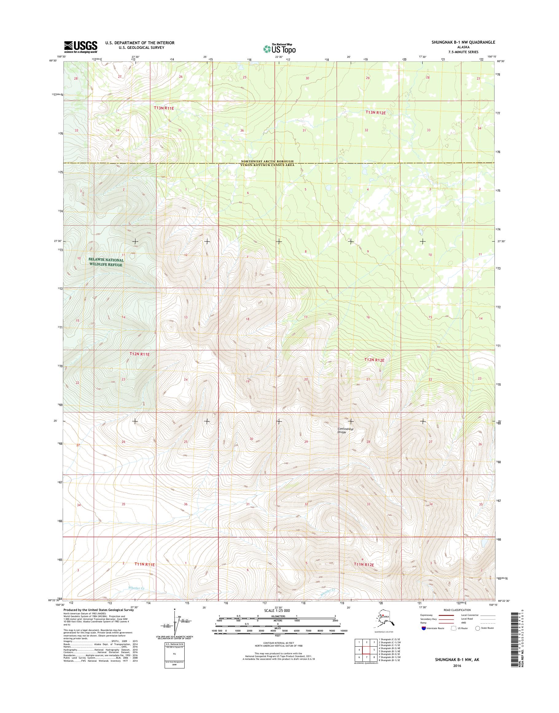 Shungnak B-1 NW Alaska US Topo Map – MyTopo Map Store