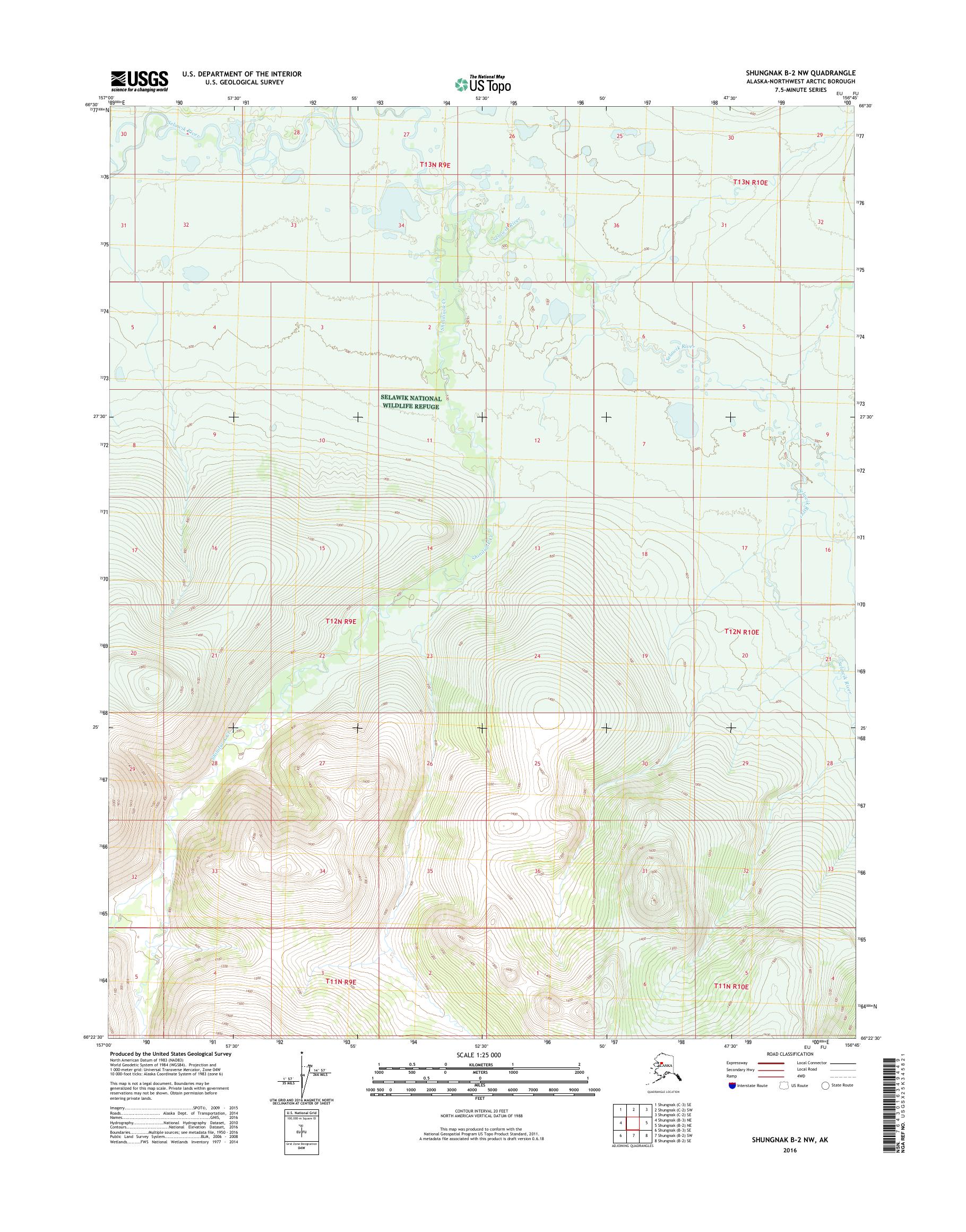 Shungnak B-2 NW Alaska US Topo Map – MyTopo Map Store