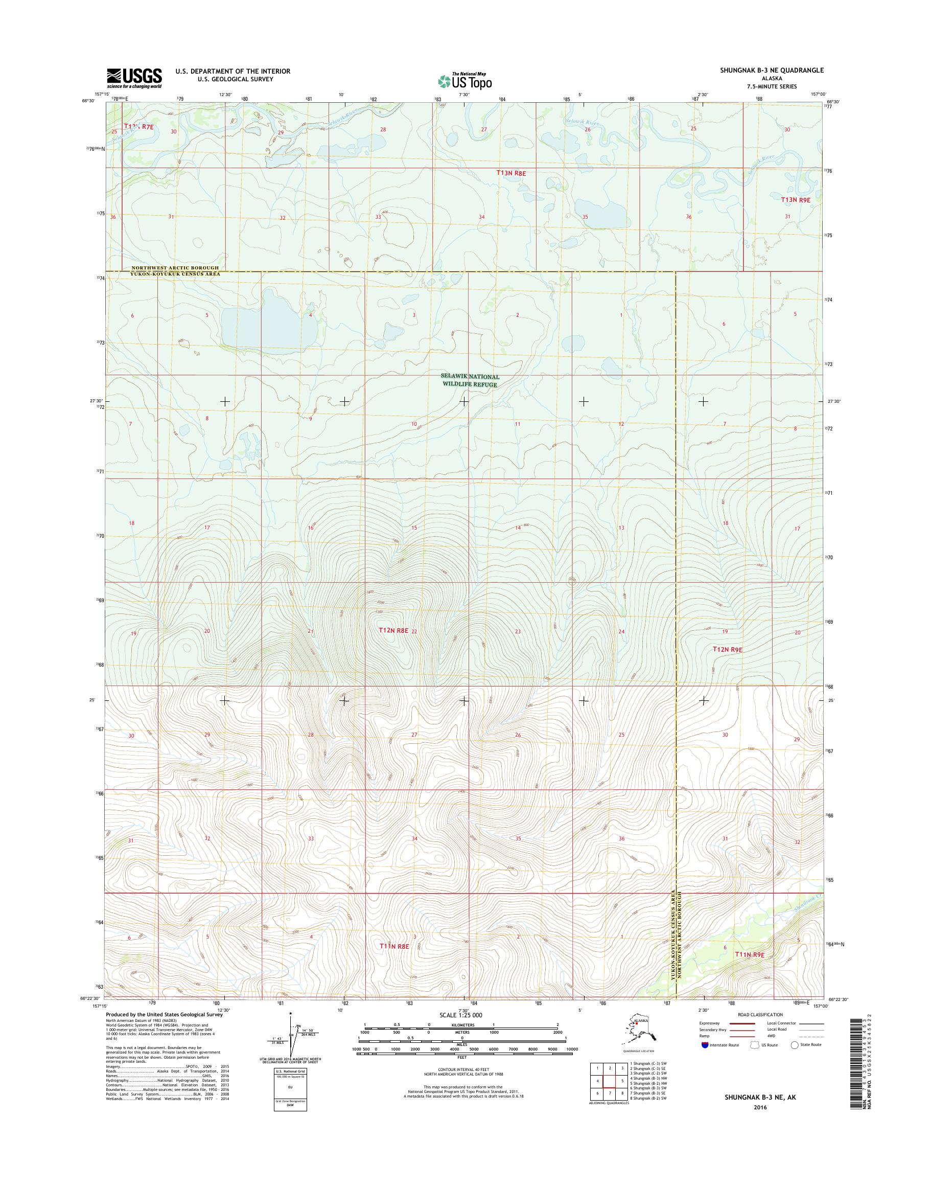 Shungnak B-3 NE Alaska US Topo Map – MyTopo Map Store