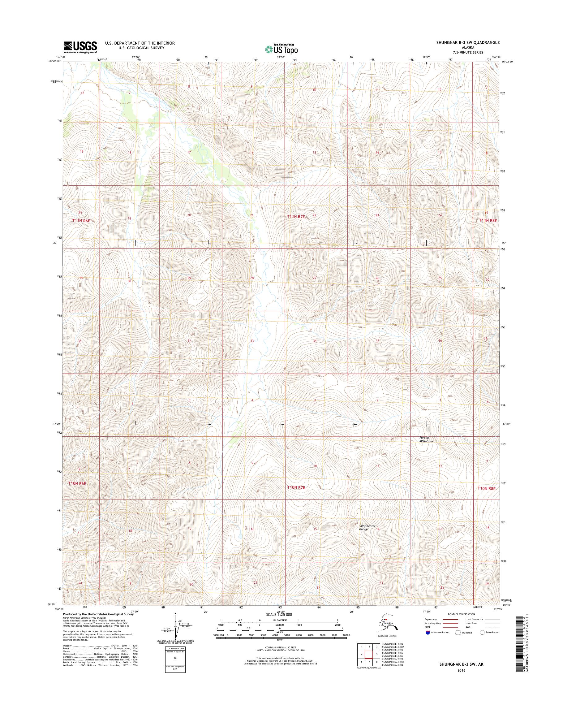 Shungnak B-3 SW Alaska US Topo Map – MyTopo Map Store