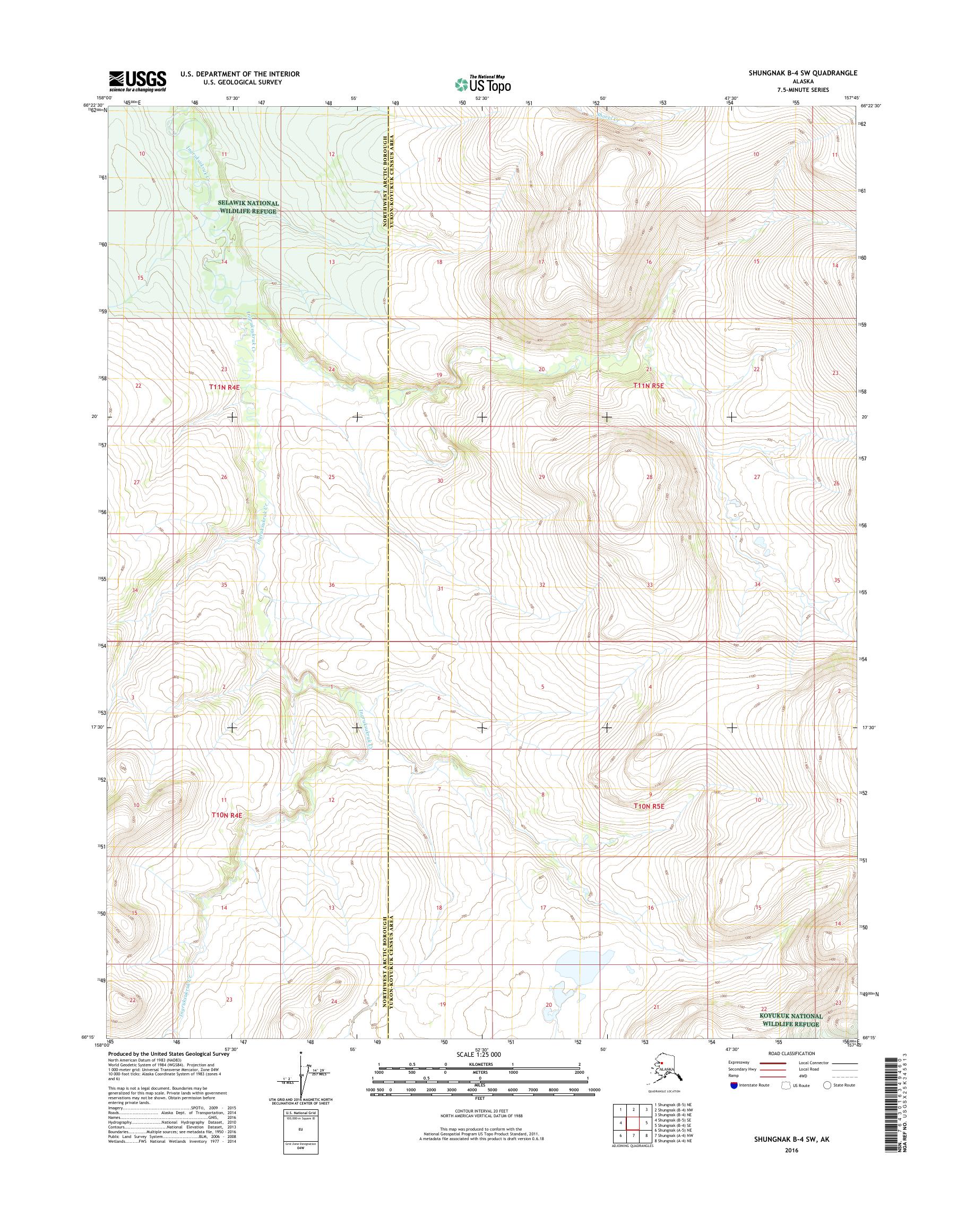 Shungnak B-4 SW Alaska US Topo Map – MyTopo Map Store