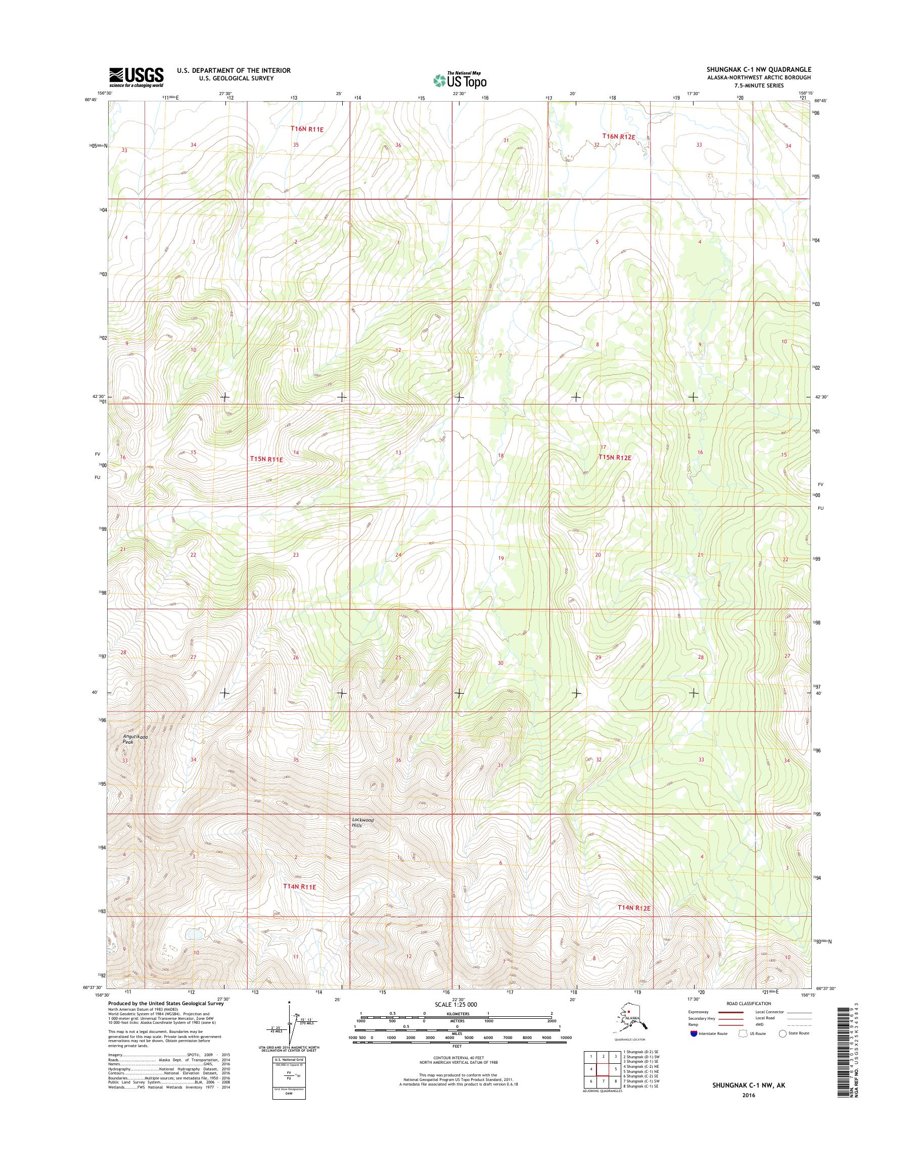 Shungnak C-1 NW Alaska US Topo Map – MyTopo Map Store