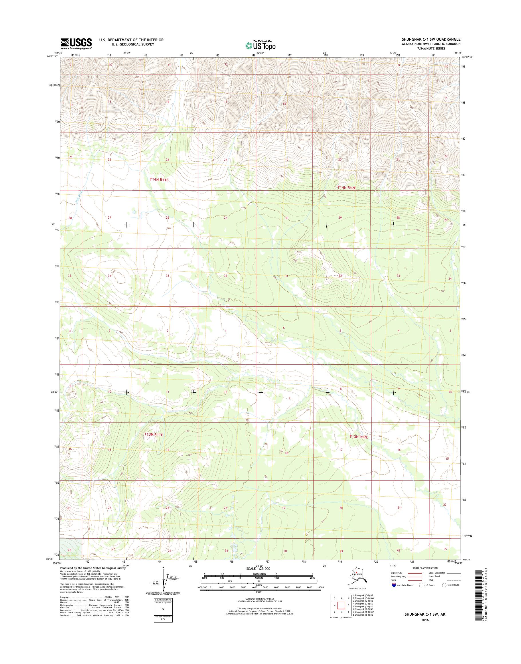 Shungnak C-1 SW Alaska US Topo Map – MyTopo Map Store