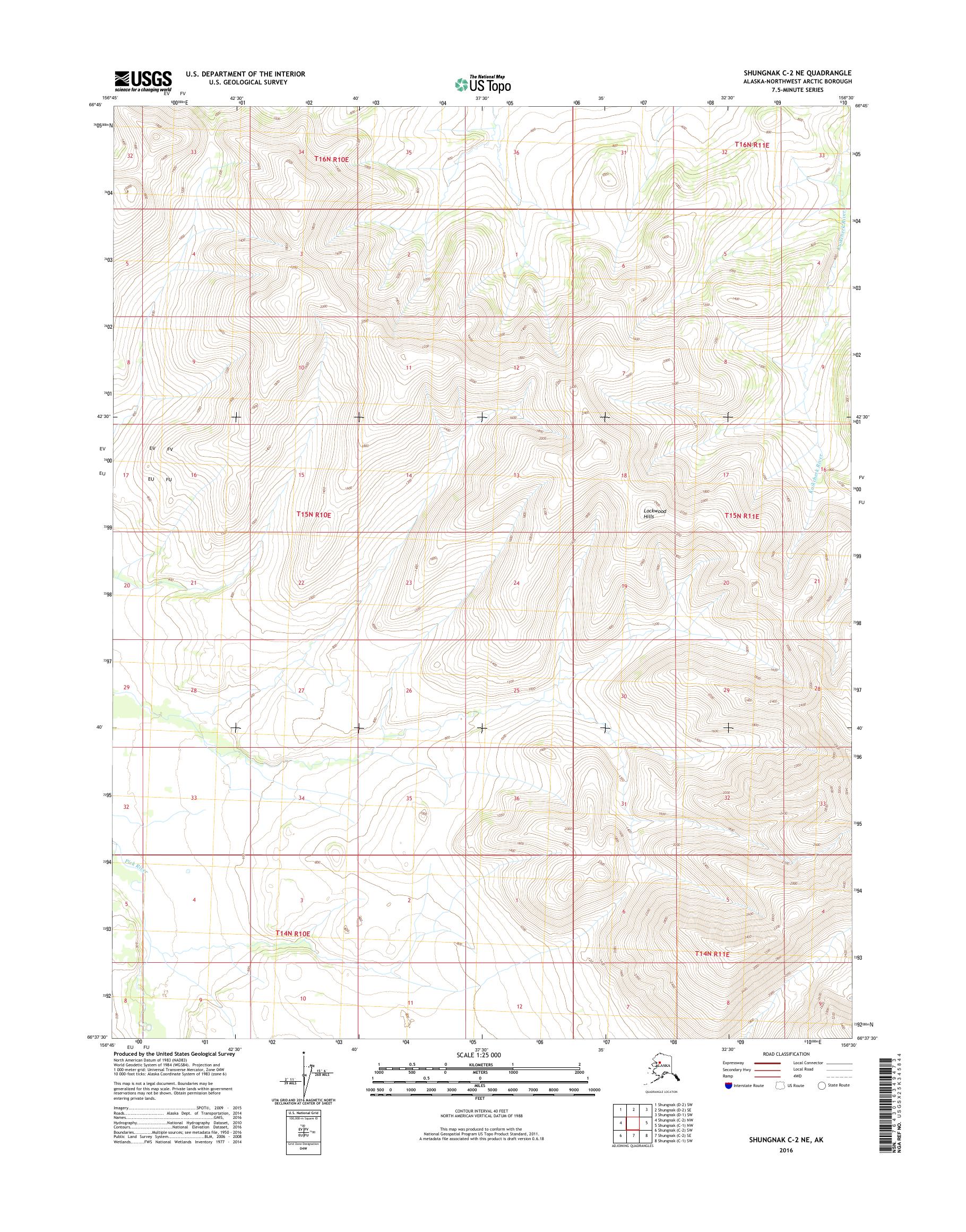 Shungnak C-2 NE Alaska US Topo Map – MyTopo Map Store