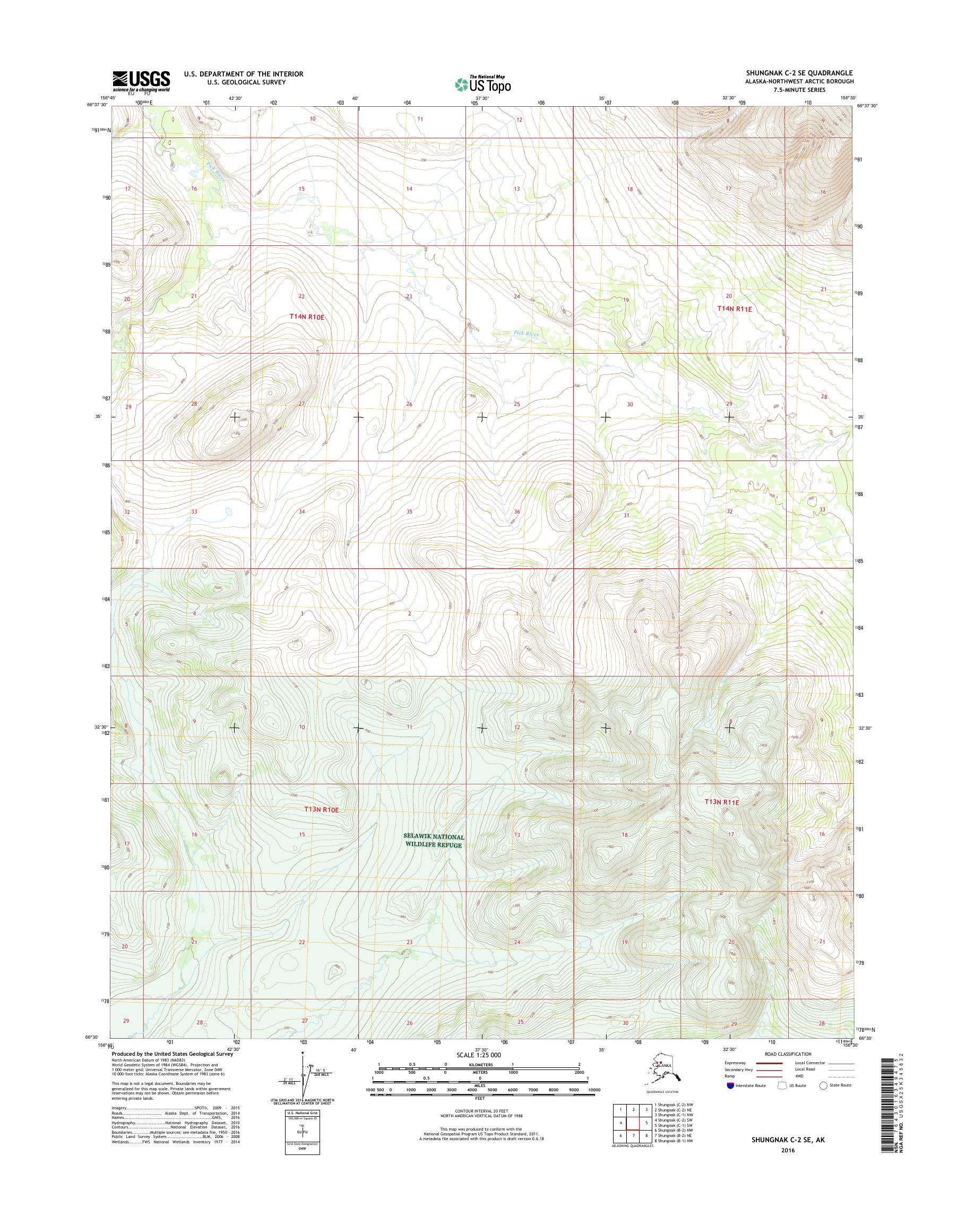 Shungnak C-2 SE Alaska US Topo Map – MyTopo Map Store