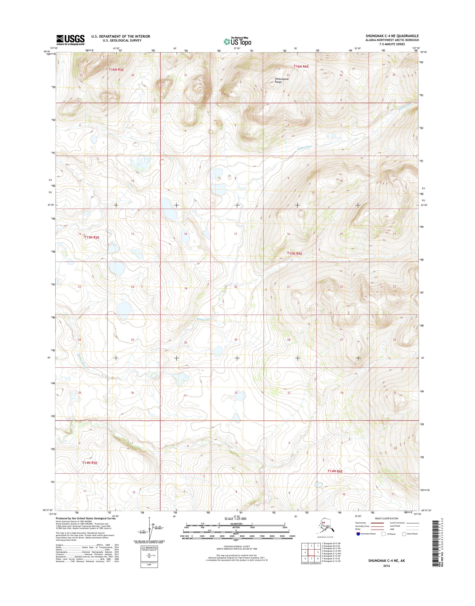 Shungnak C-4 NE Alaska US Topo Map – MyTopo Map Store