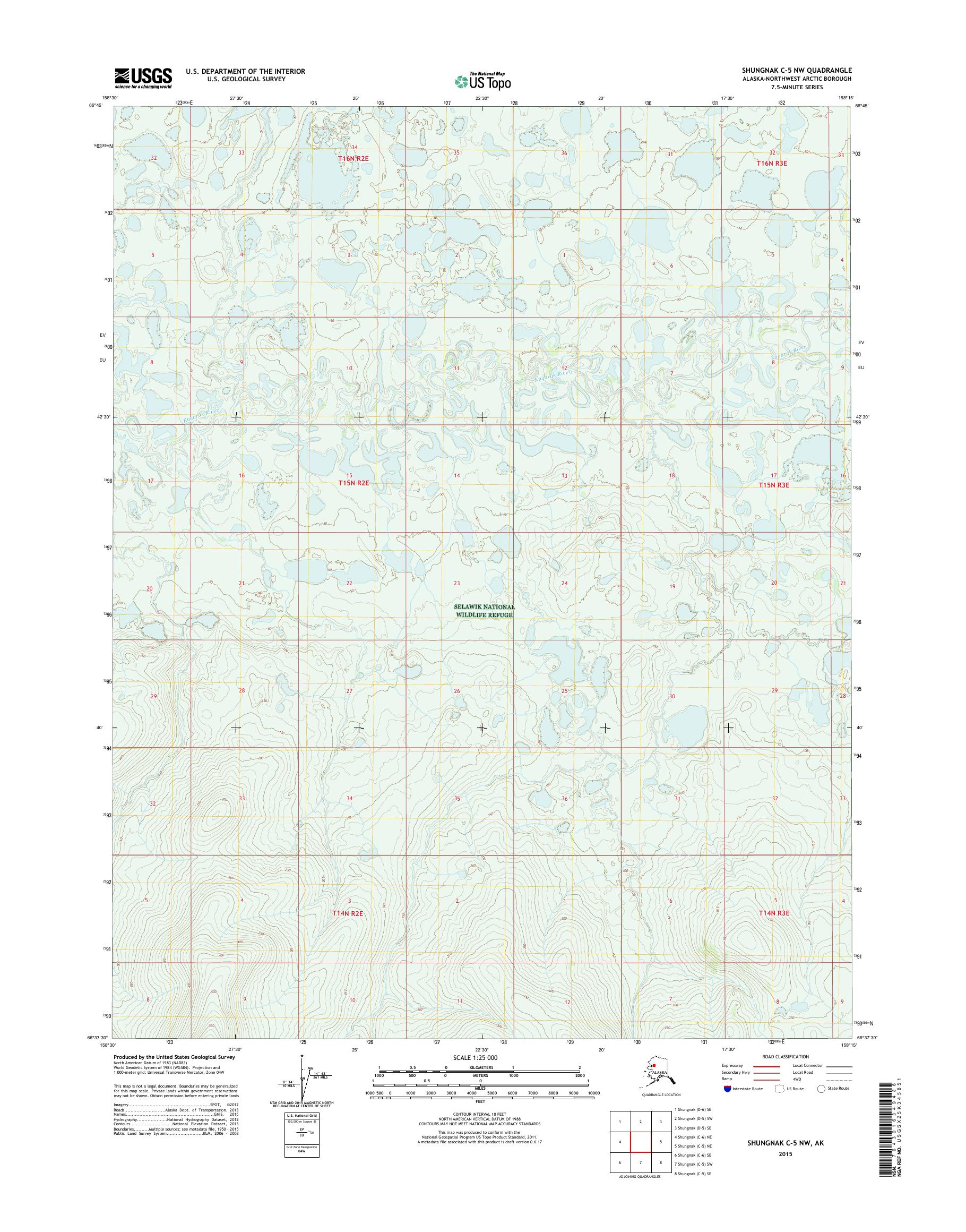 Shungnak C-5 NW Alaska US Topo Map – MyTopo Map Store