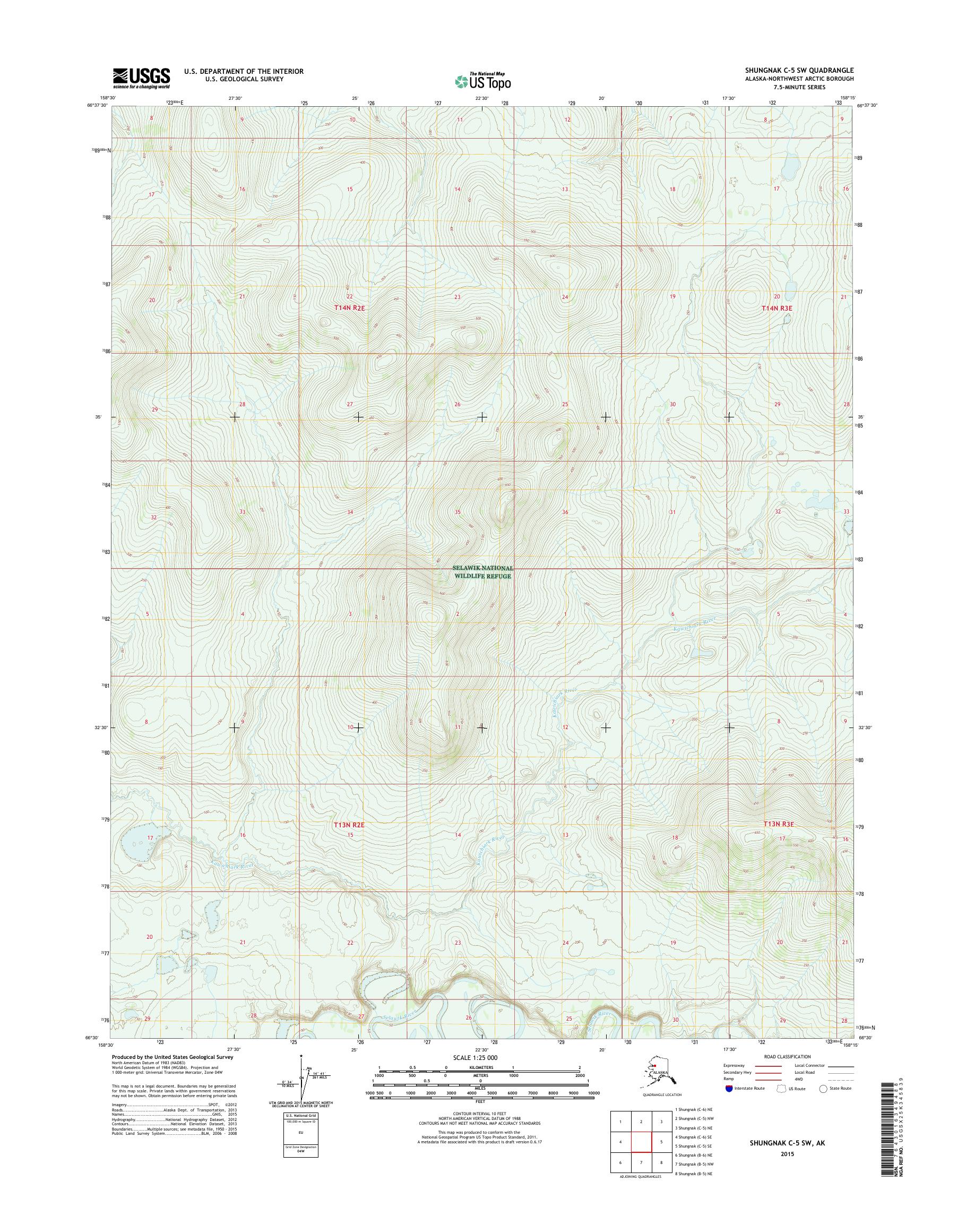 Shungnak C-5 SW Alaska US Topo Map – MyTopo Map Store