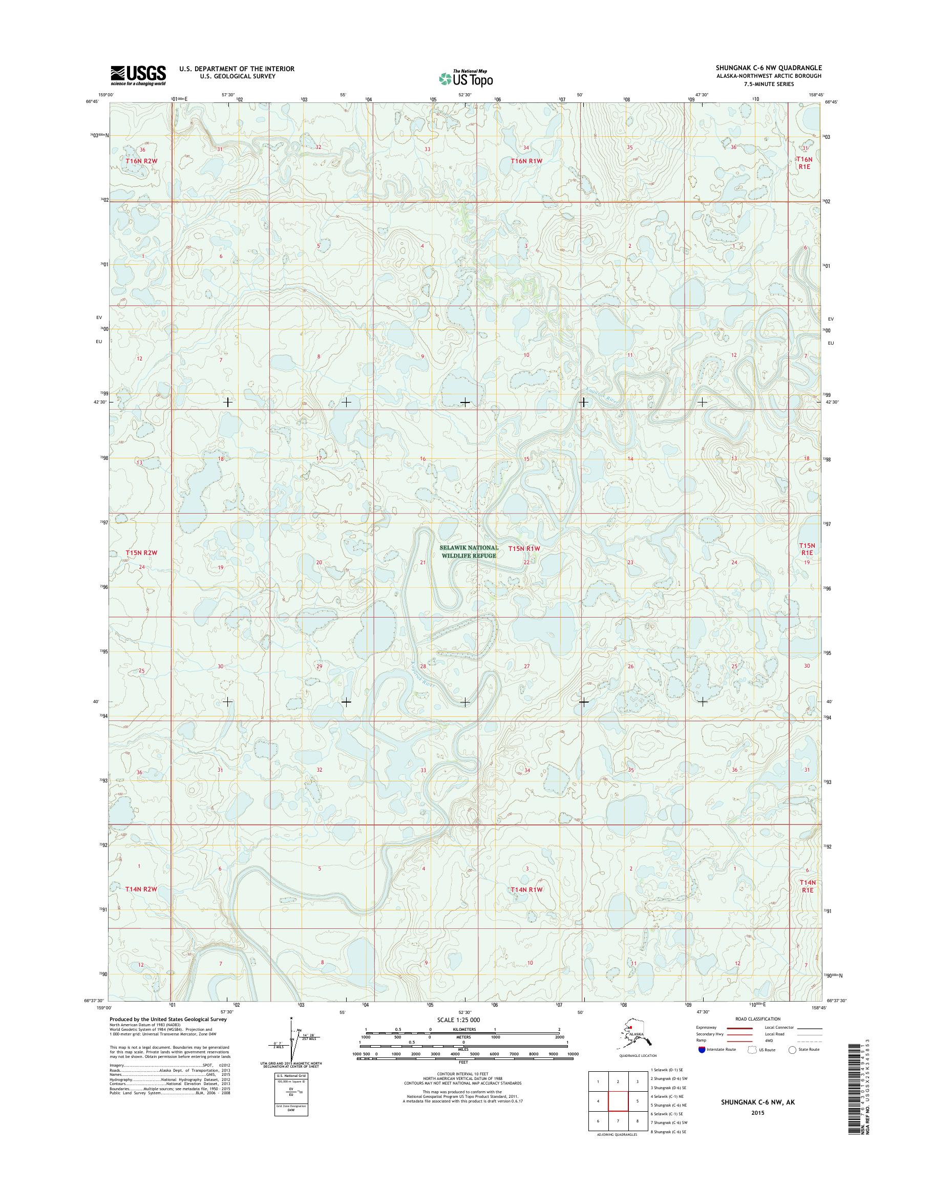 Shungnak C-6 NW Alaska US Topo Map – MyTopo Map Store