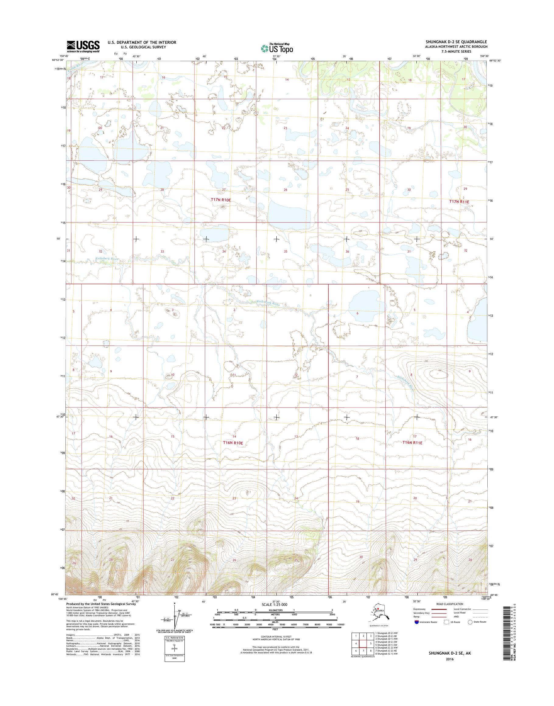 Shungnak D-2 SE Alaska US Topo Map – MyTopo Map Store