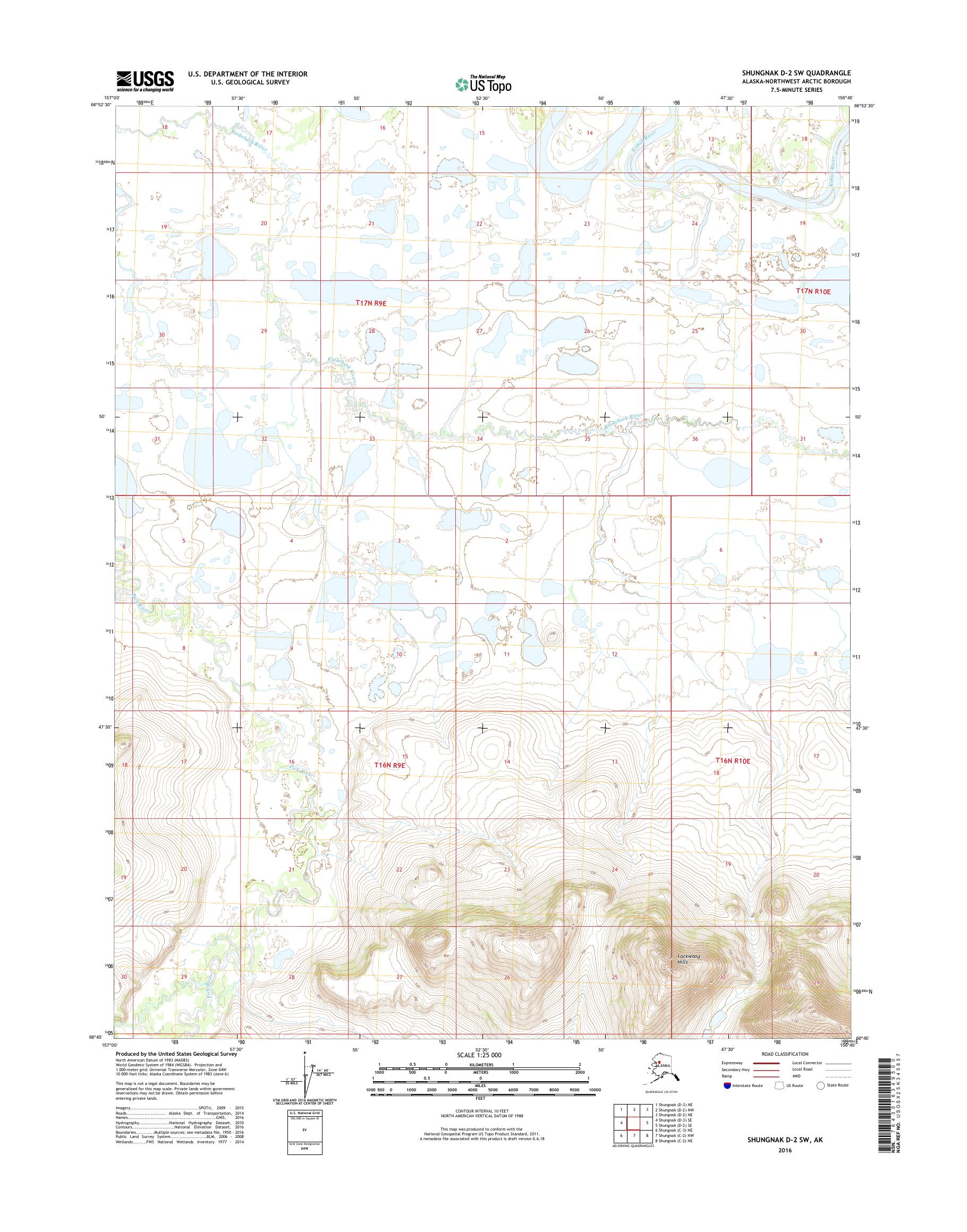 Shungnak D-2 SW Alaska US Topo Map – MyTopo Map Store