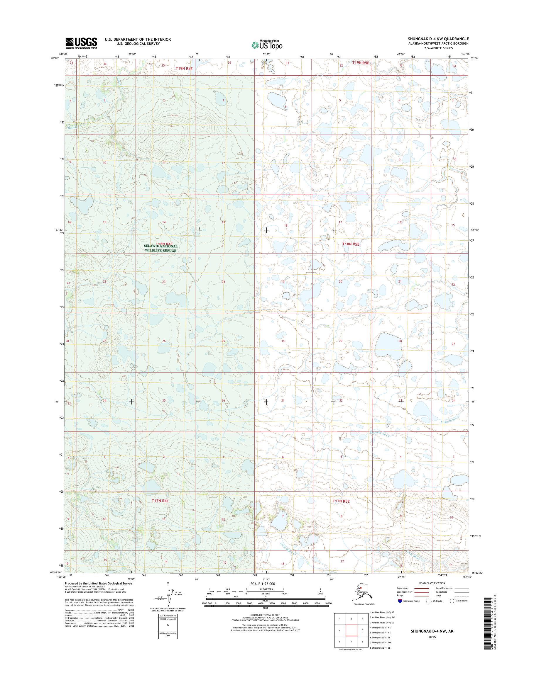 Shungnak D-4 NW Alaska US Topo Map – MyTopo Map Store