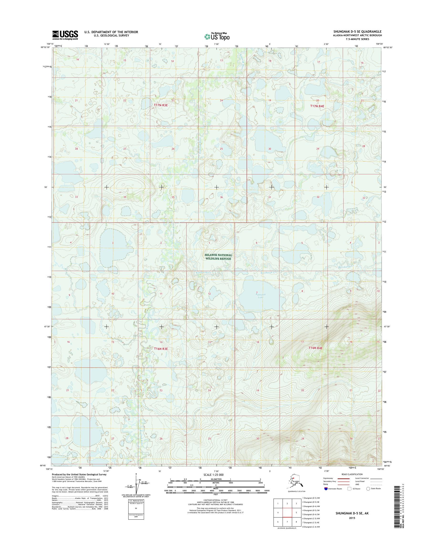 Shungnak D-5 SE Alaska US Topo Map – MyTopo Map Store