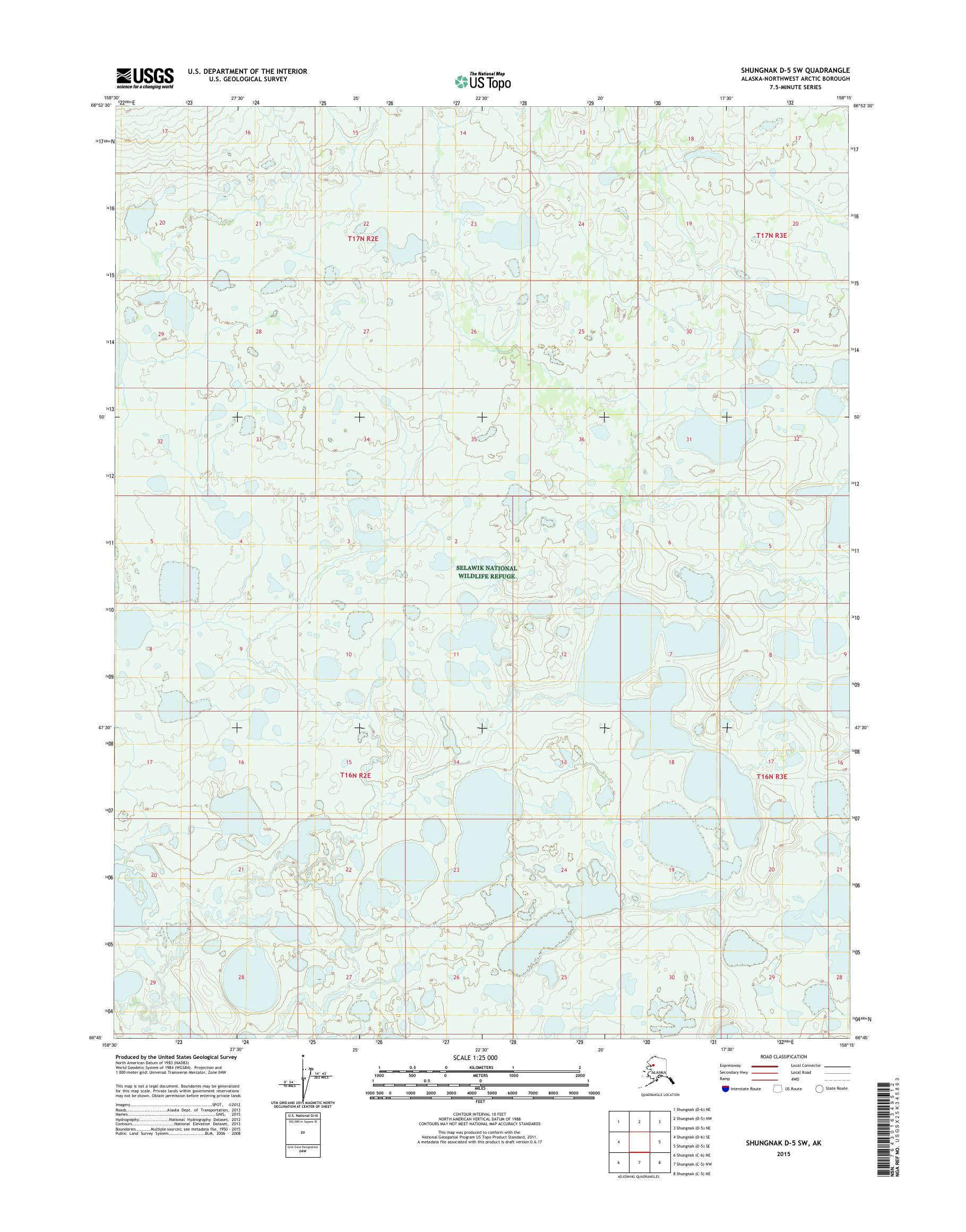 Shungnak D-5 SW Alaska US Topo Map – MyTopo Map Store
