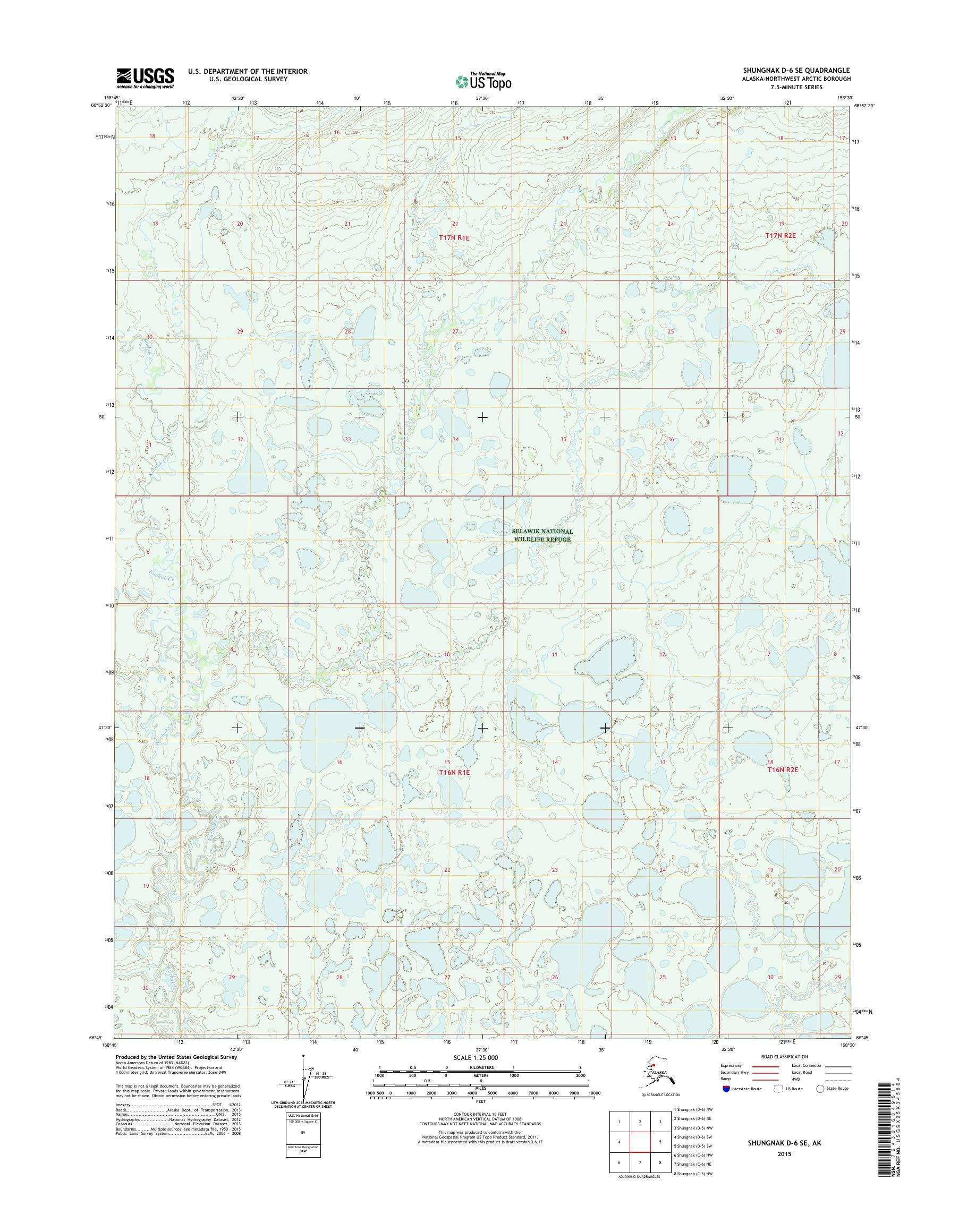 Shungnak D-6 SE Alaska US Topo Map – MyTopo Map Store