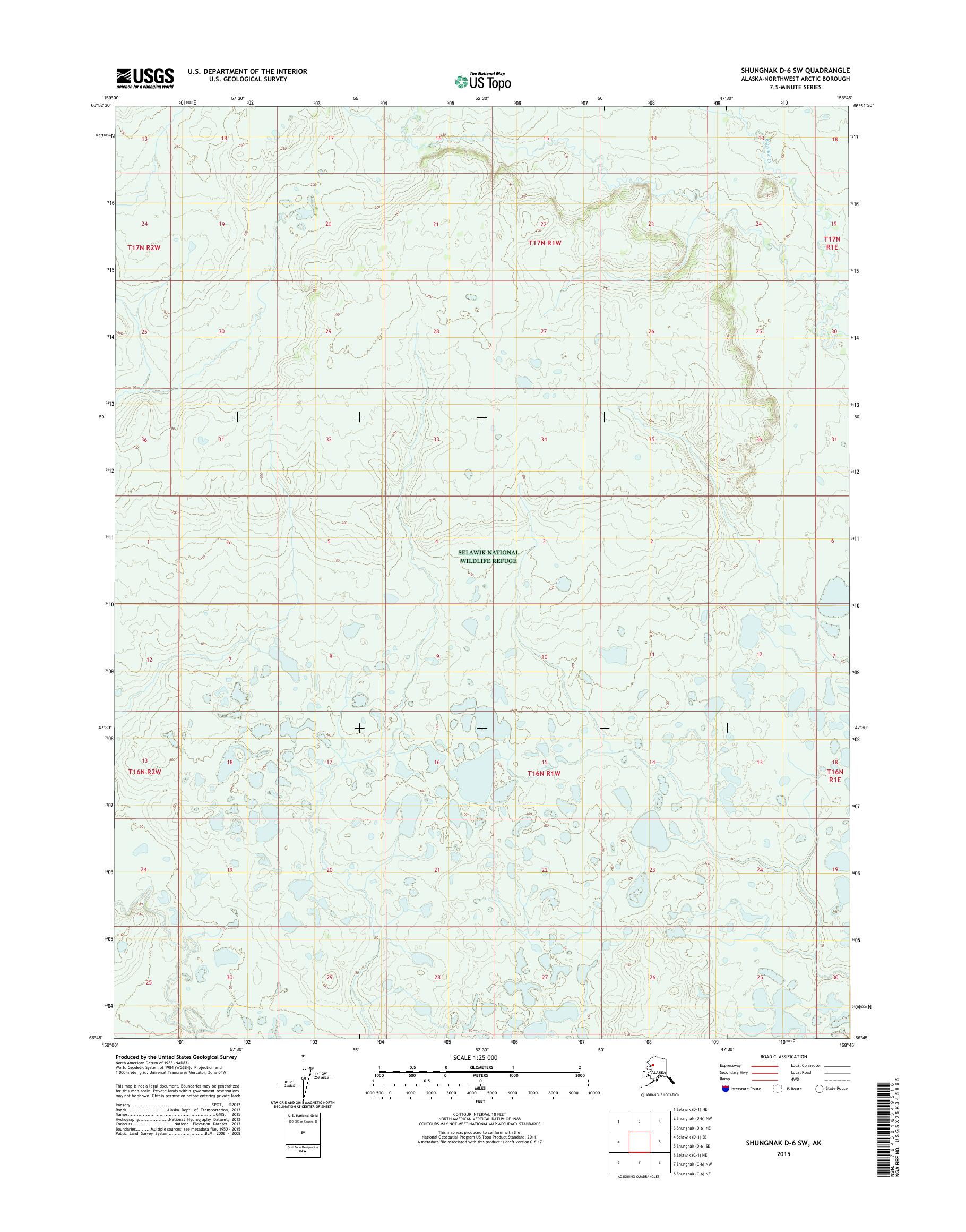 Shungnak D-6 SW Alaska US Topo Map – MyTopo Map Store