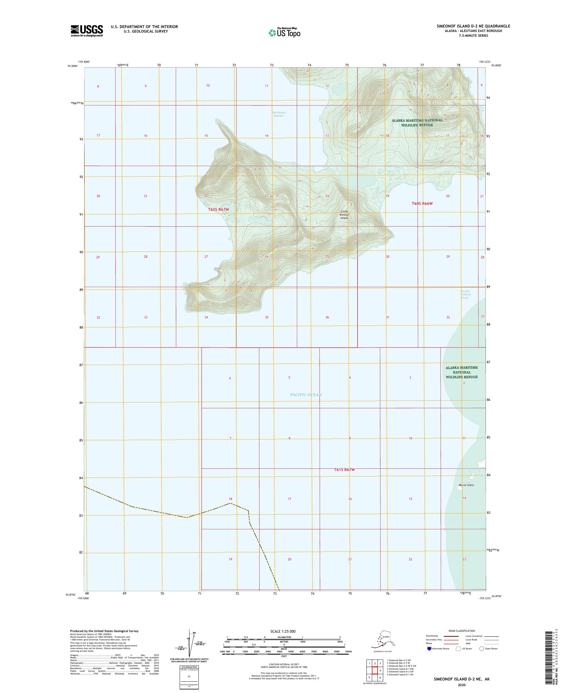 Simeonof Island D-2 NE Alaska US Topo Map – MyTopo Map Store