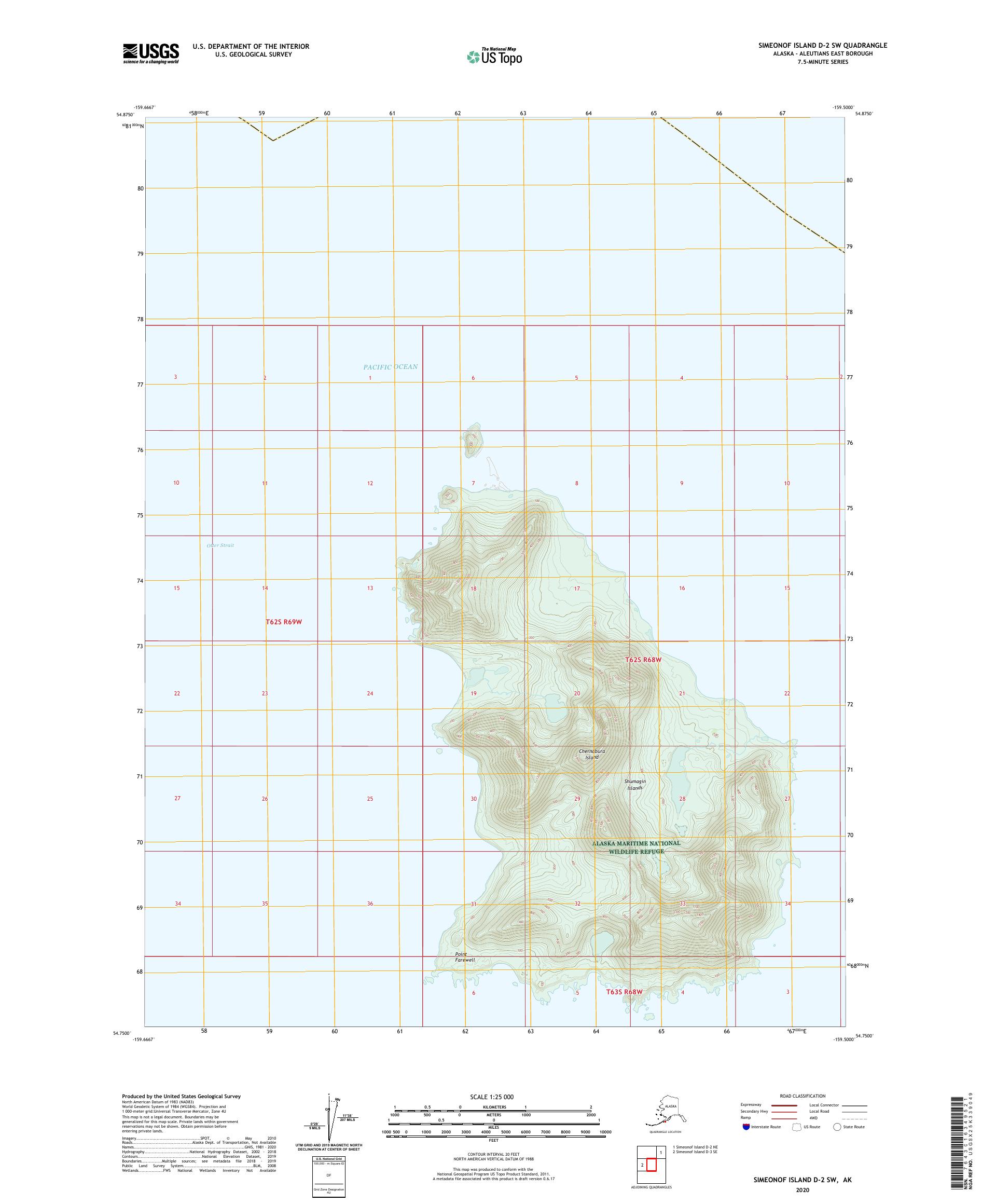 Simeonof Island D-2 SW Alaska US Topo Map – MyTopo Map Store