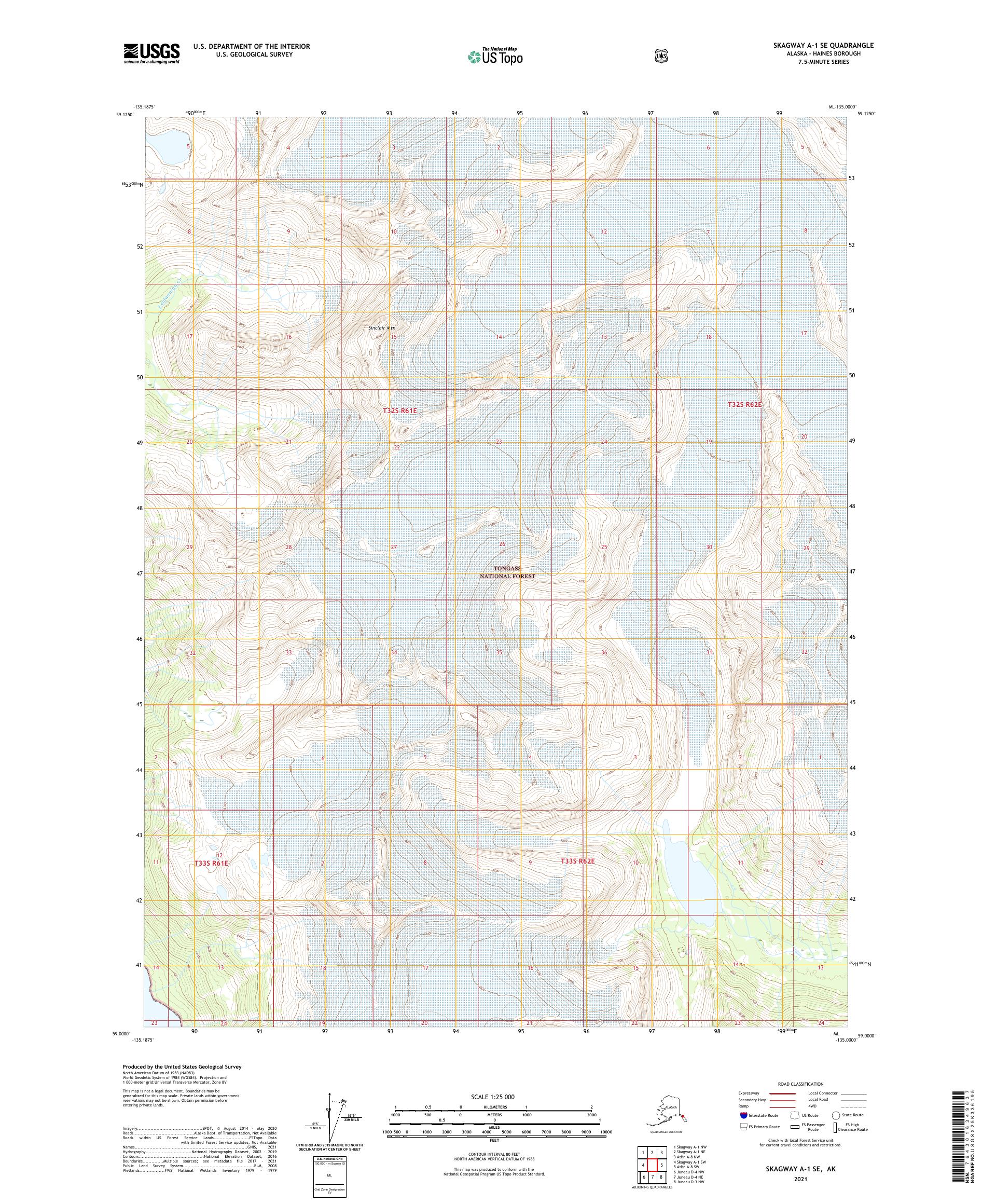 Skagway A-1 SE Alaska US Topo Map – MyTopo Map Store
