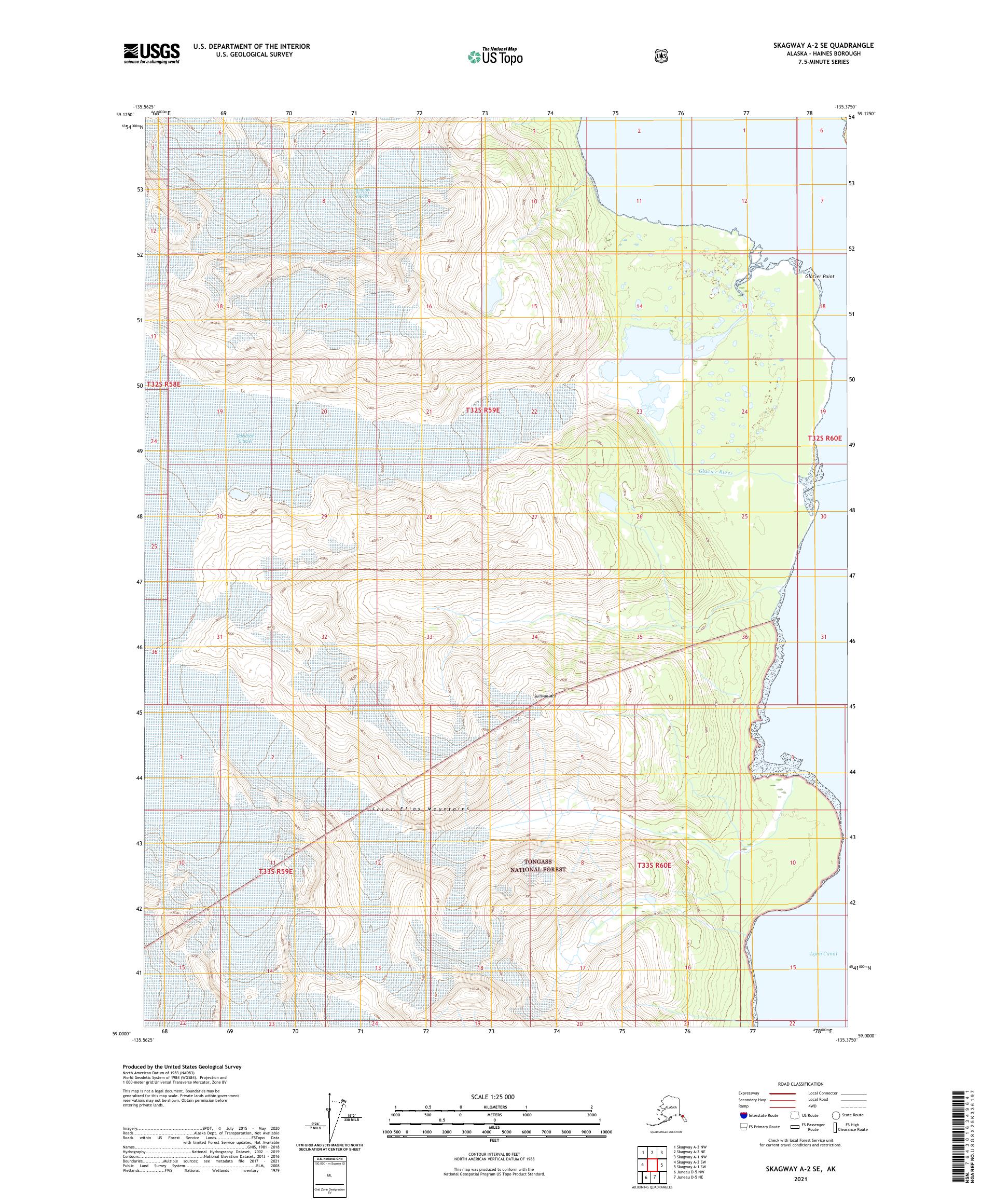Skagway A-2 SE Alaska US Topo Map – MyTopo Map Store