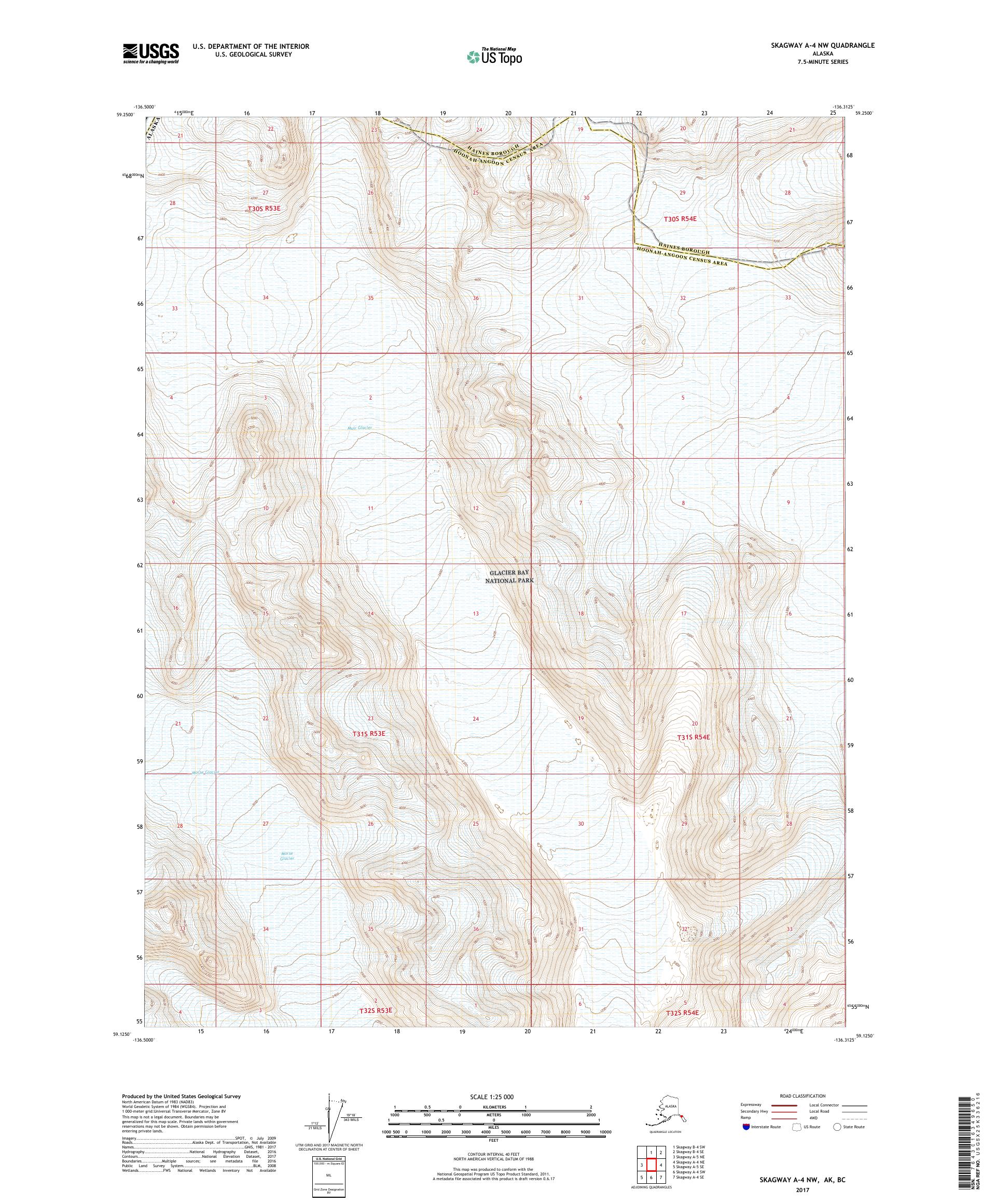 Skagway A-4 NW Alaska US Topo Map – MyTopo Map Store
