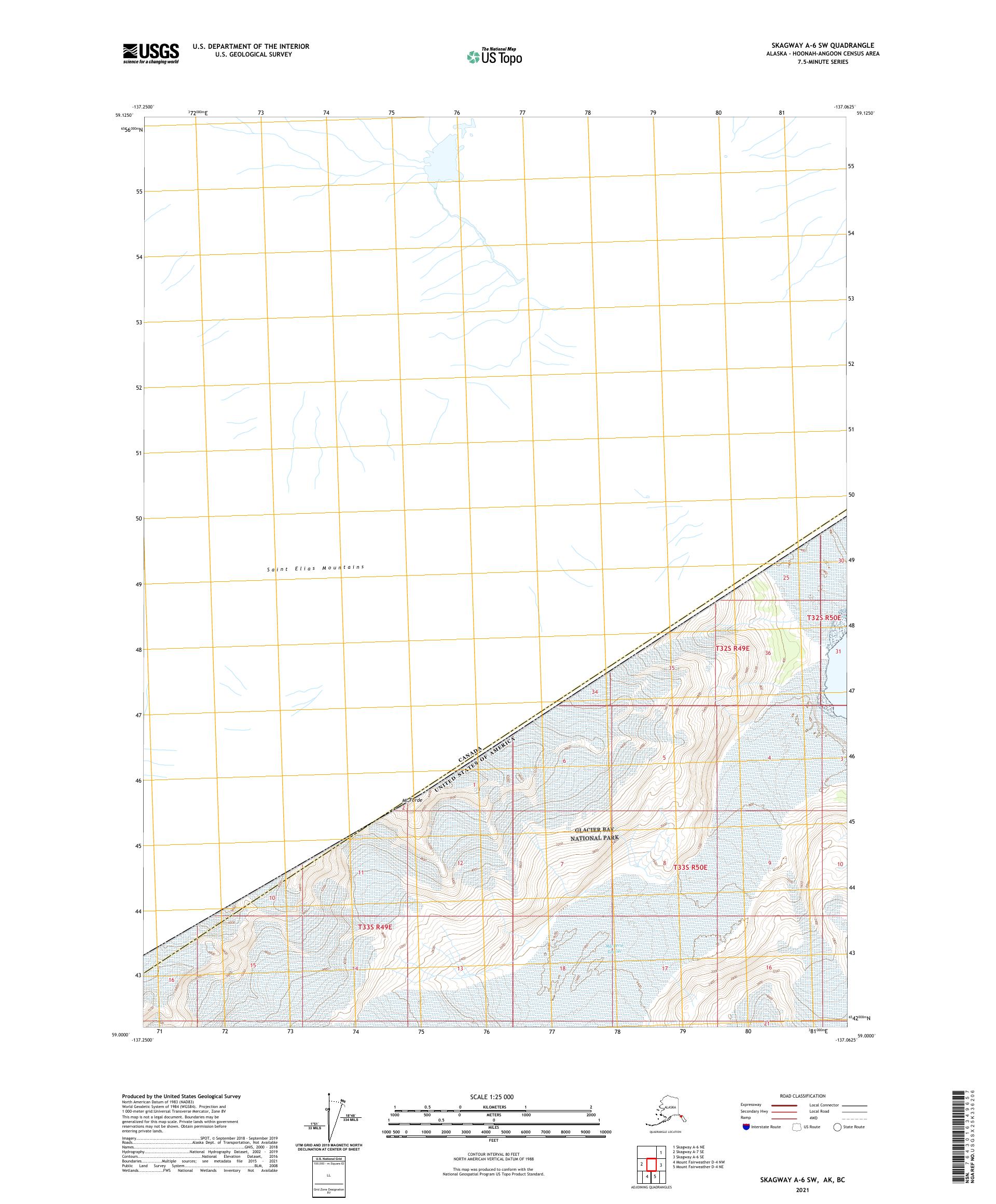 Skagway A-6 SW Alaska US Topo Map – MyTopo Map Store