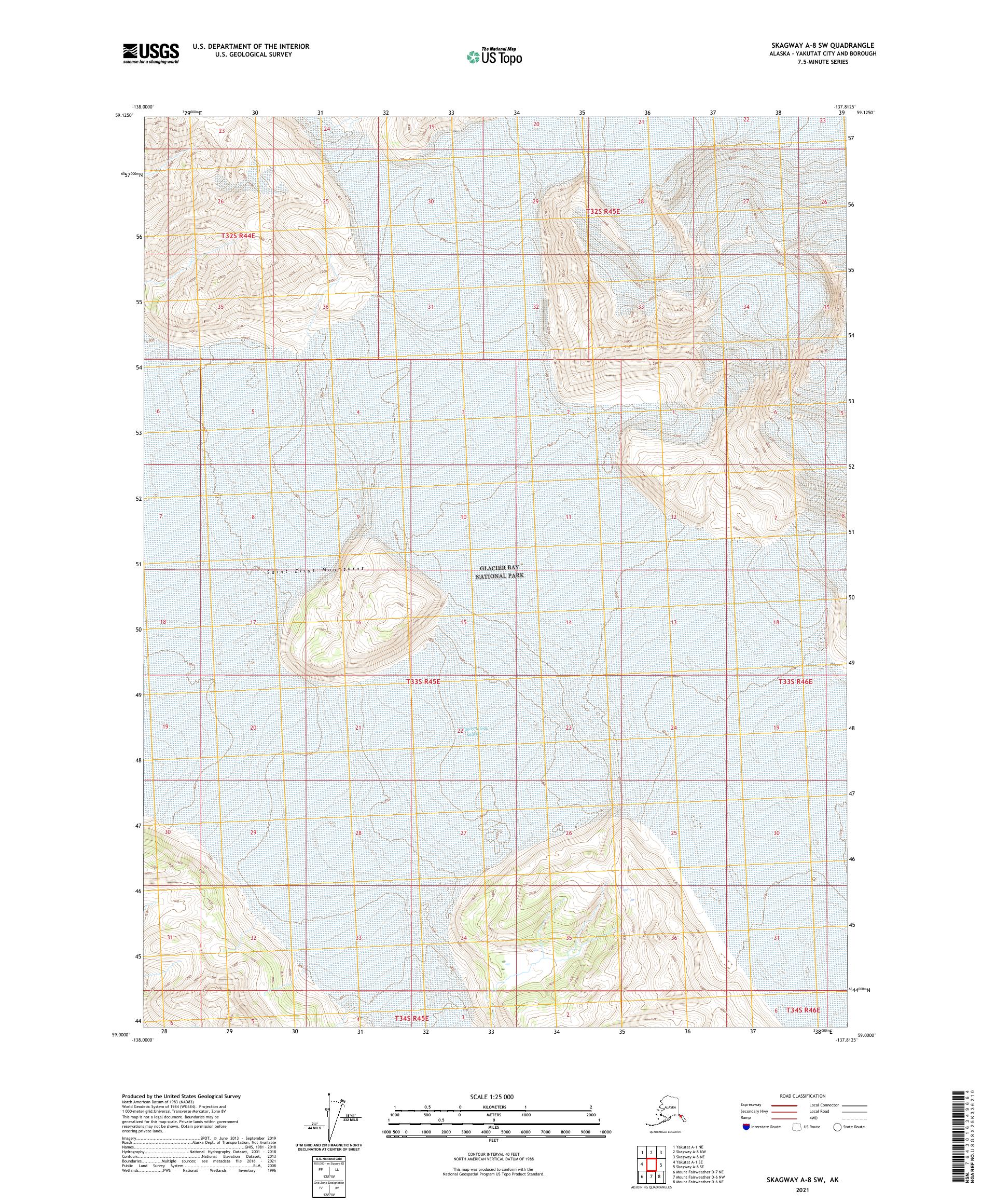 Skagway A-8 SW Alaska US Topo Map – MyTopo Map Store